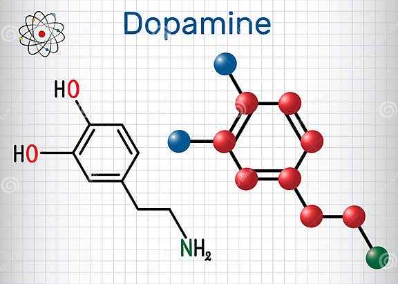 Molécule Du DA De Dopamine Formule Chimique Et Molecul Structurels ...