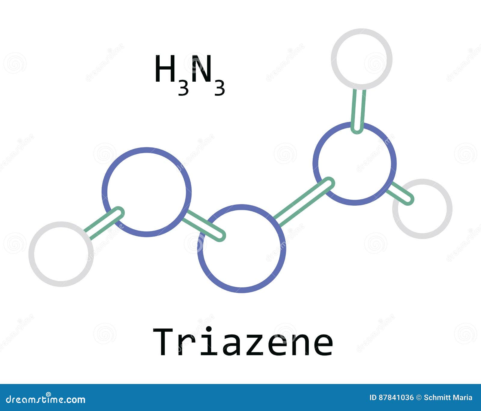 Molécule H3N3 Triazene illustration de vecteur. Illustration du concept ...