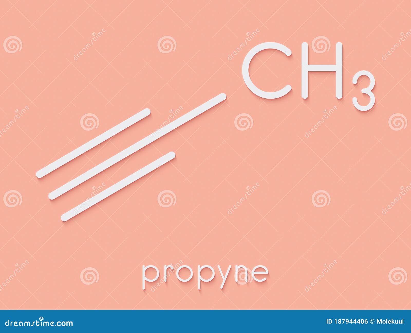 Molécule Propyne. Formule Squelettique. Illustration Stock ...