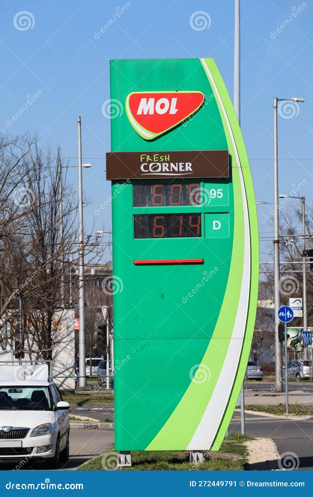 MOL Gas Station Pole with Prices Editorial Photo - Image of station ...