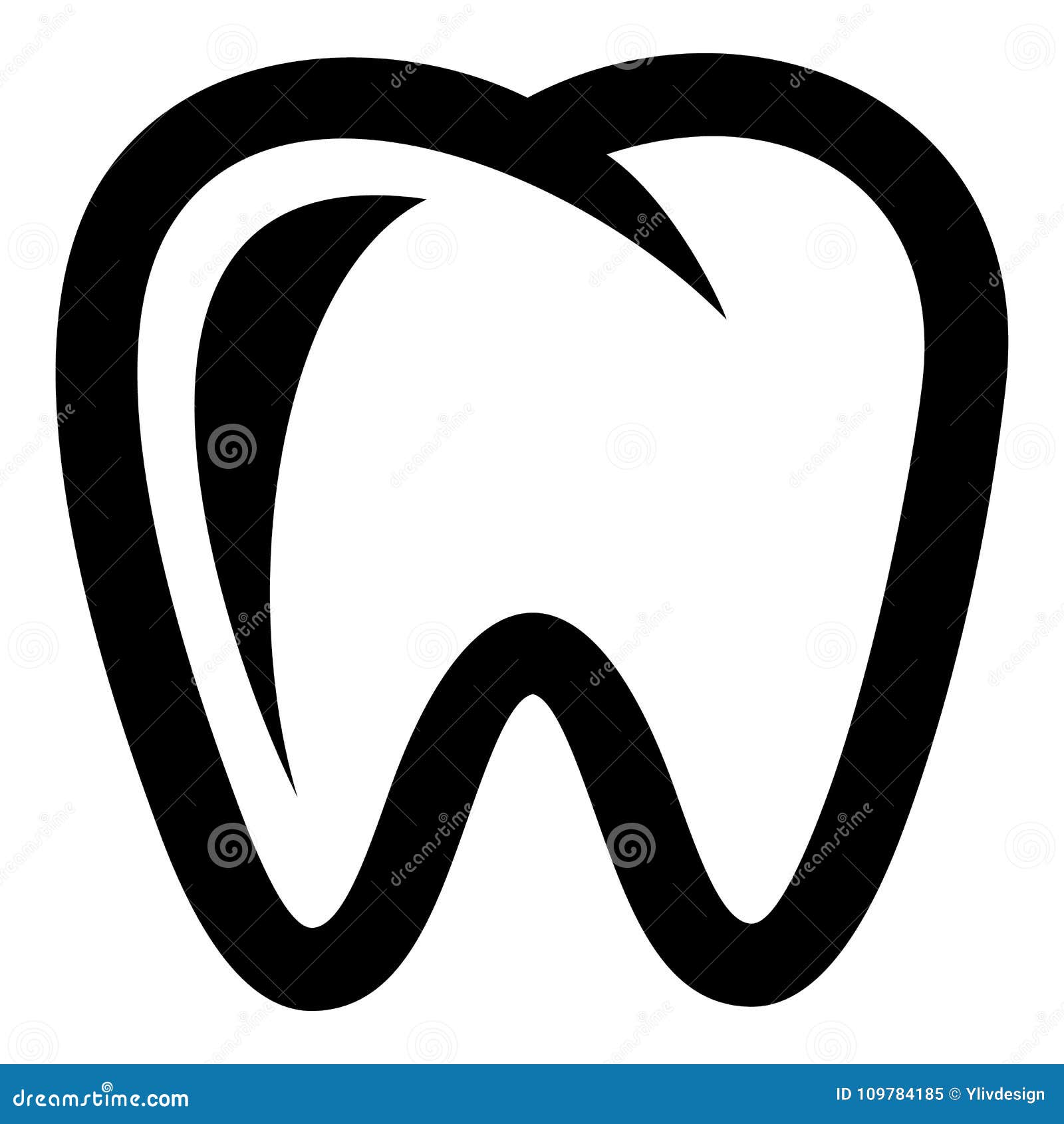 Molar icon, simple style stock vector. Illustration of root - 109784185