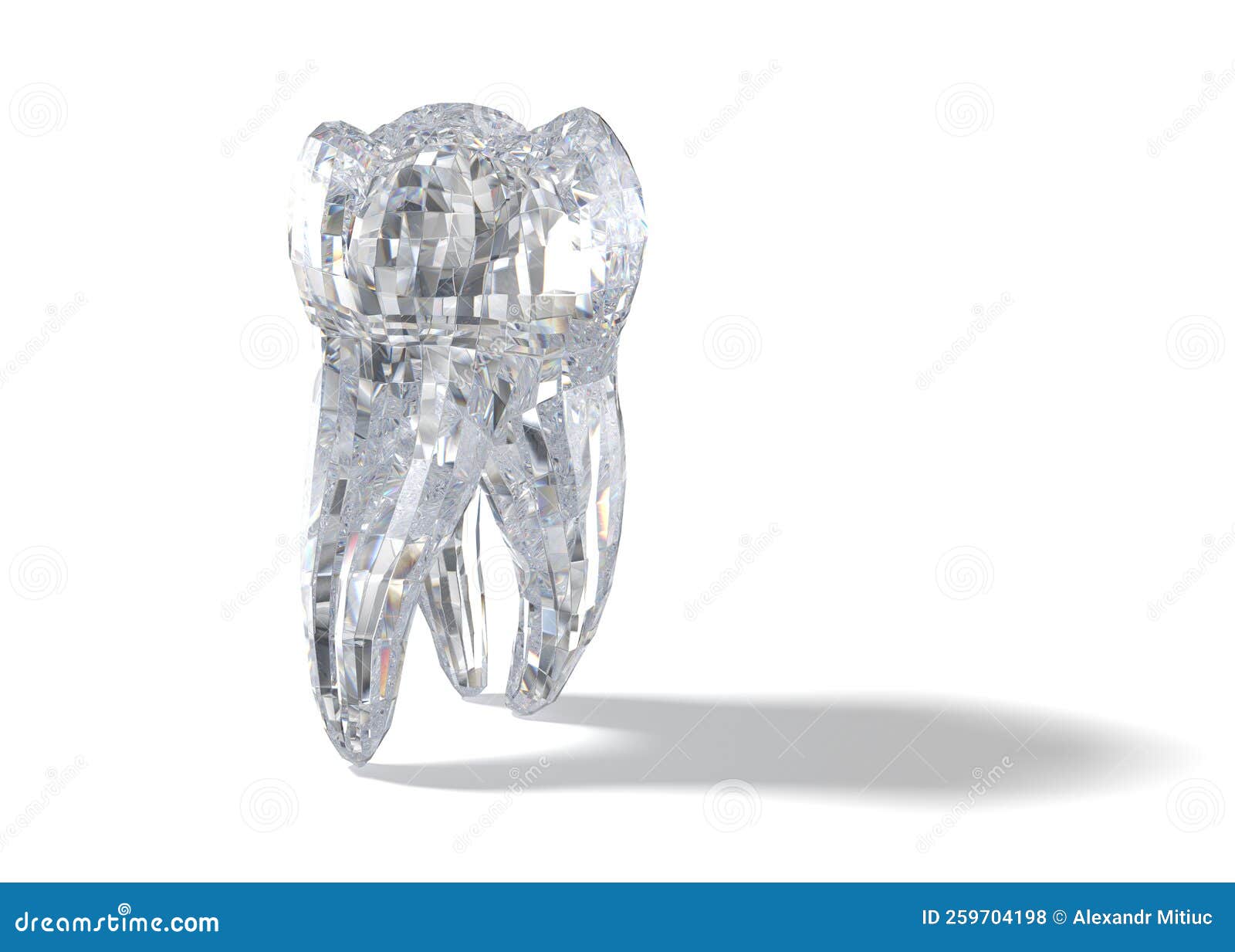 Molar Tooth Made Form Diamond Material. 3D Illustration Concept Stock ...
