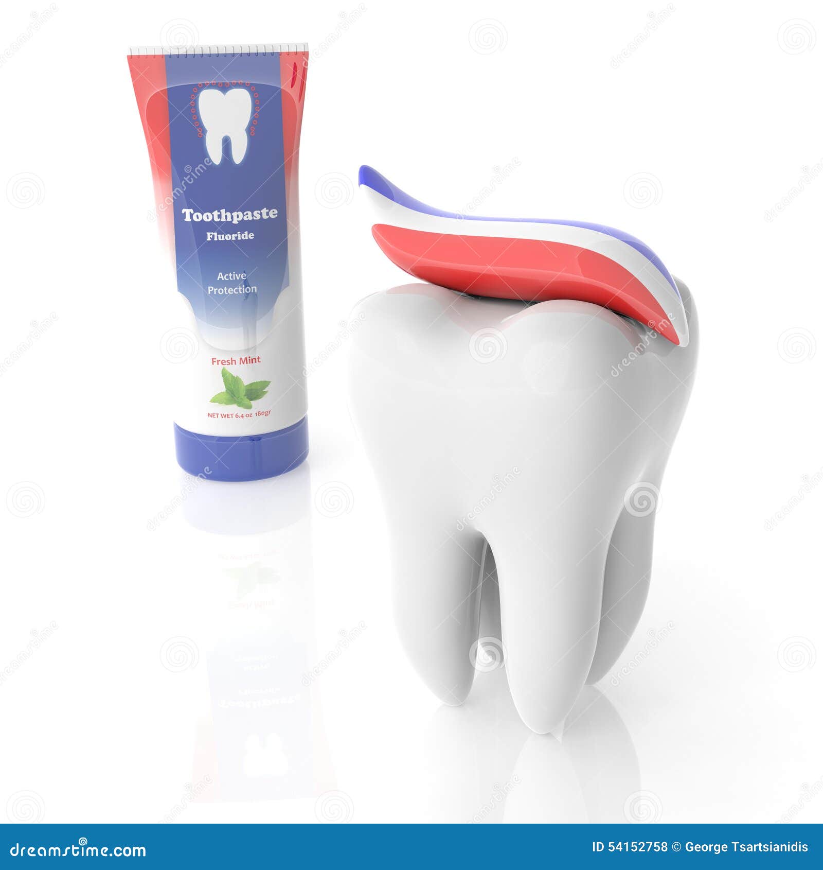 Tooth With Toothpaste Stock Photo | CartoonDealer.com #31080024