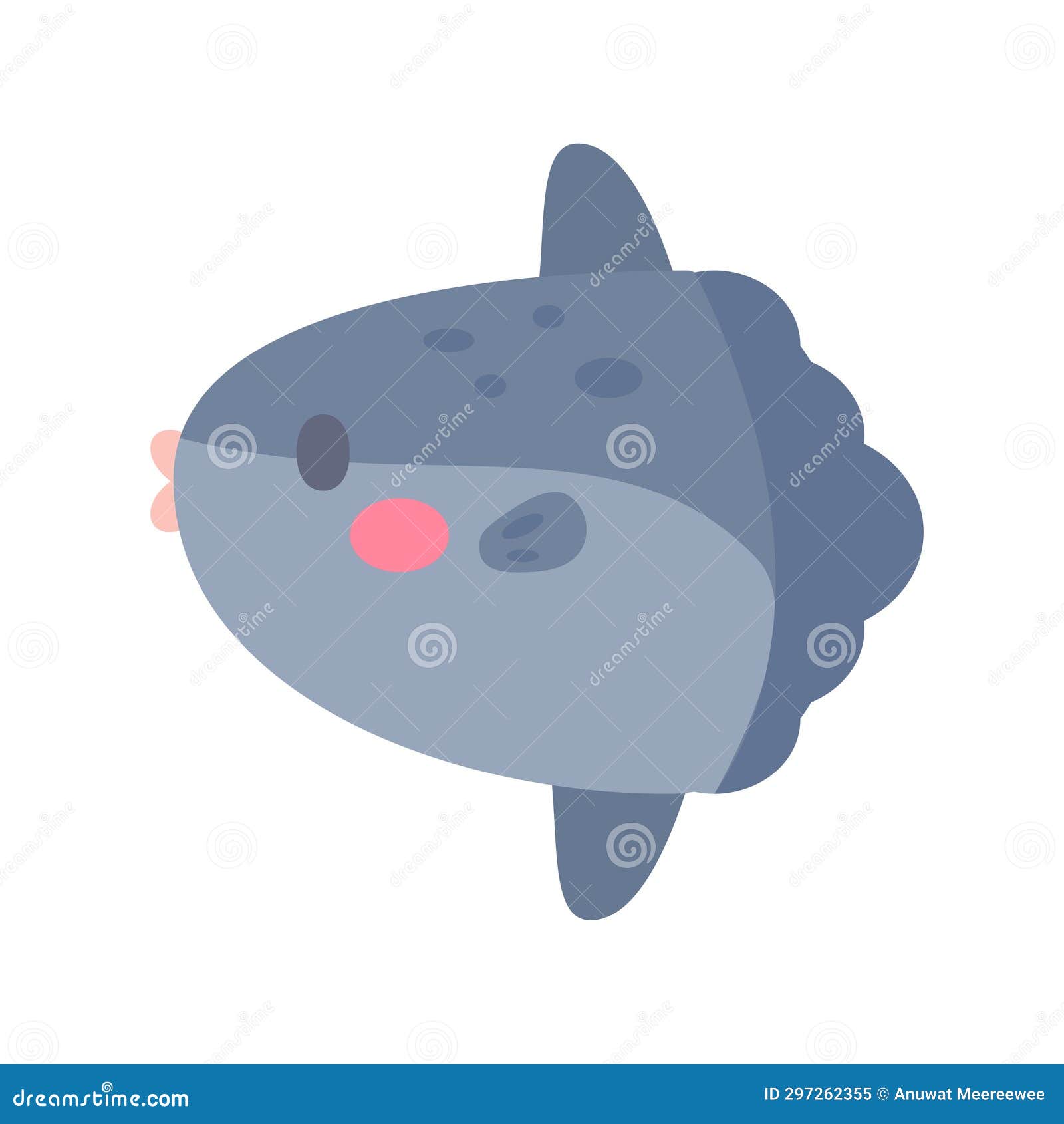 Molasocean Sunfish Vector. Cute Animal Face Design for Kids Stock ...