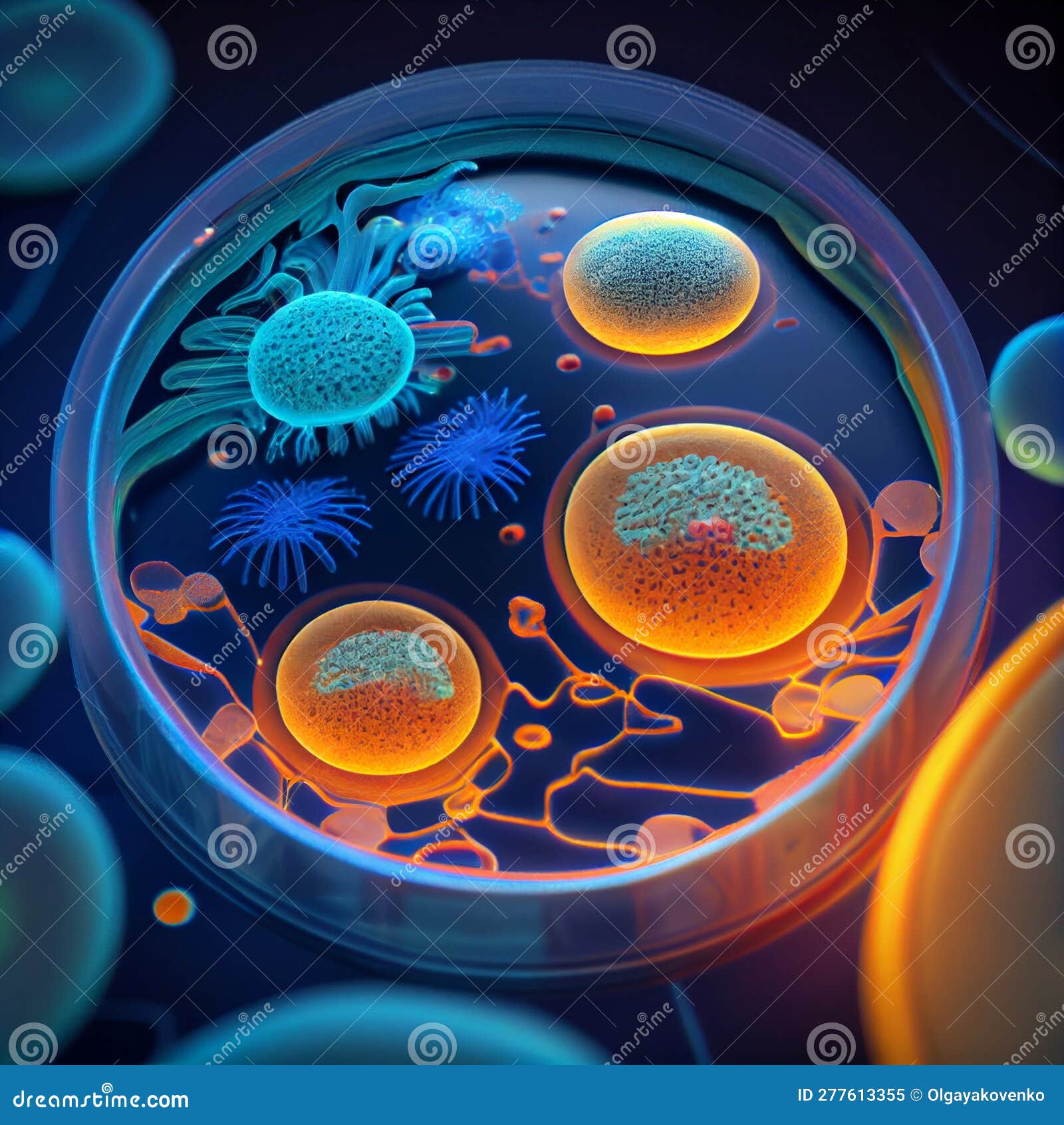 Mold Bacteria Cells Background, Ai Generation Stock Illustration ...