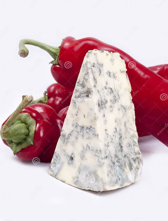 Mold cheese and red pepper stock image. Image of white - 37769641