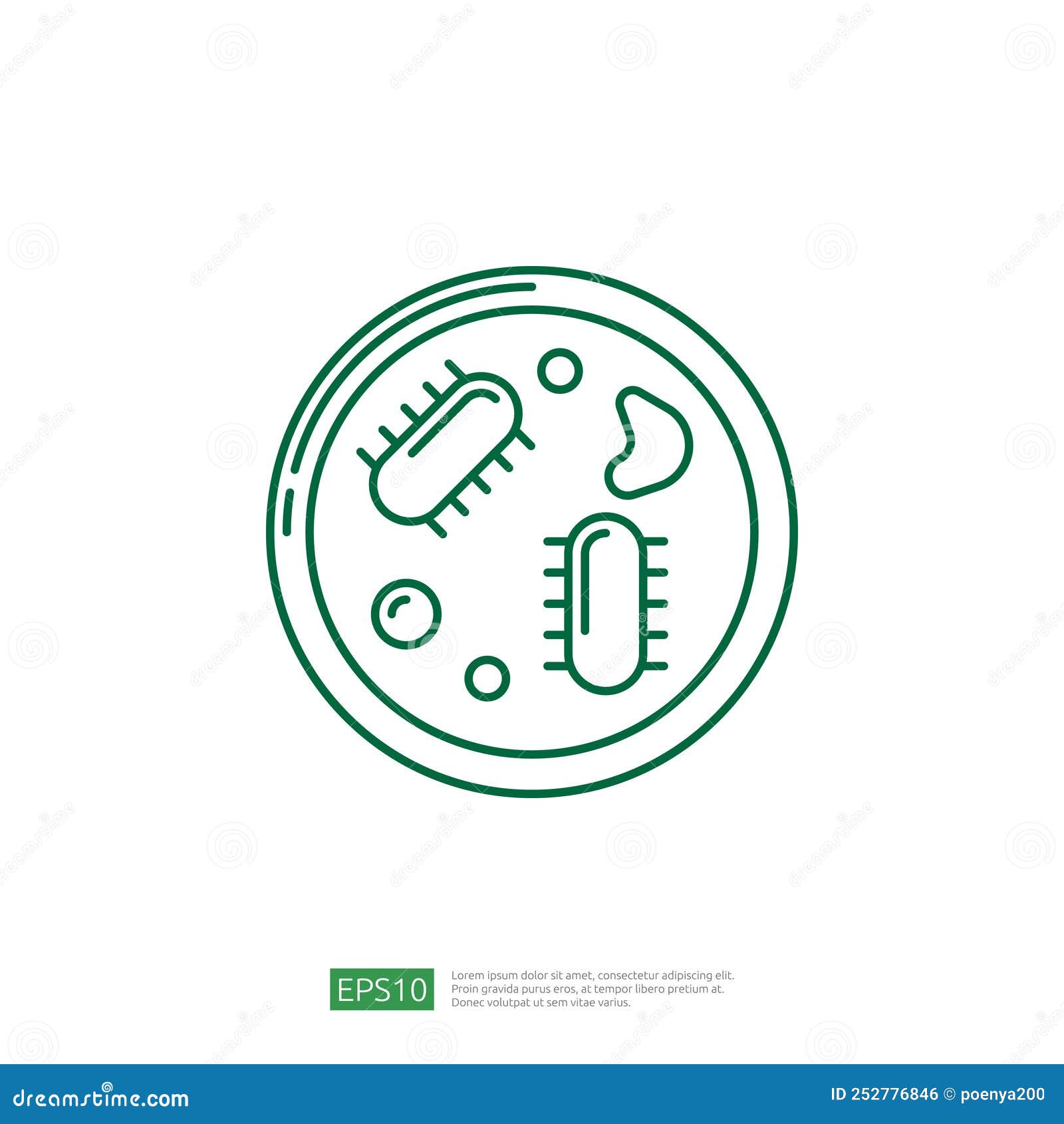 Bacteria Colony Under Microscope, Illustration. Laboratory Research ...