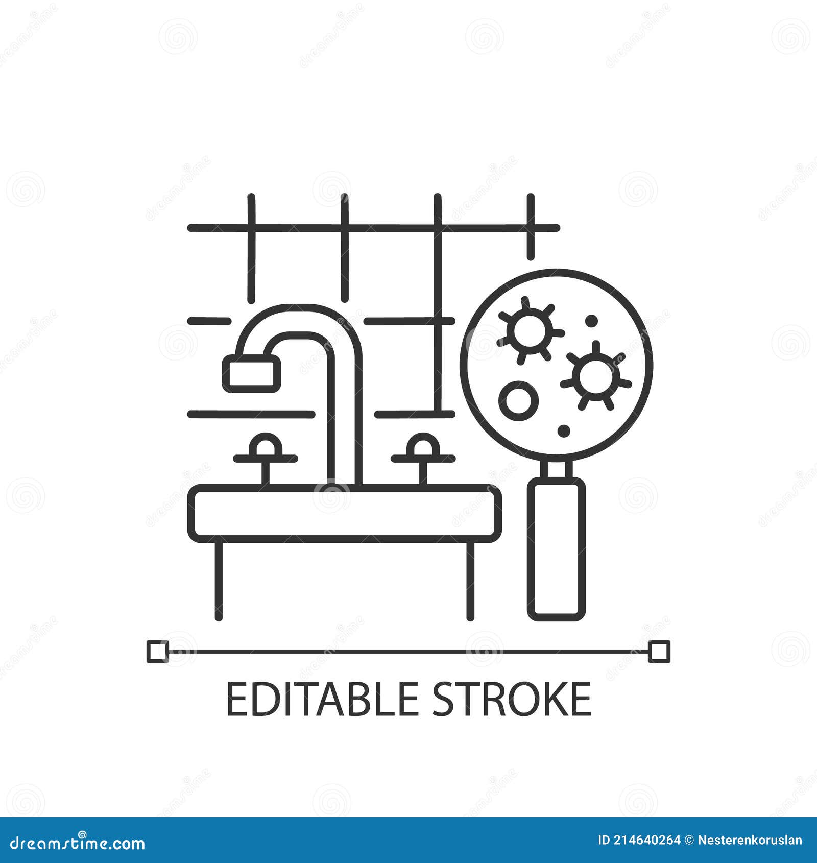 Mold linear icon stock vector. Illustration of microbiology - 214640264