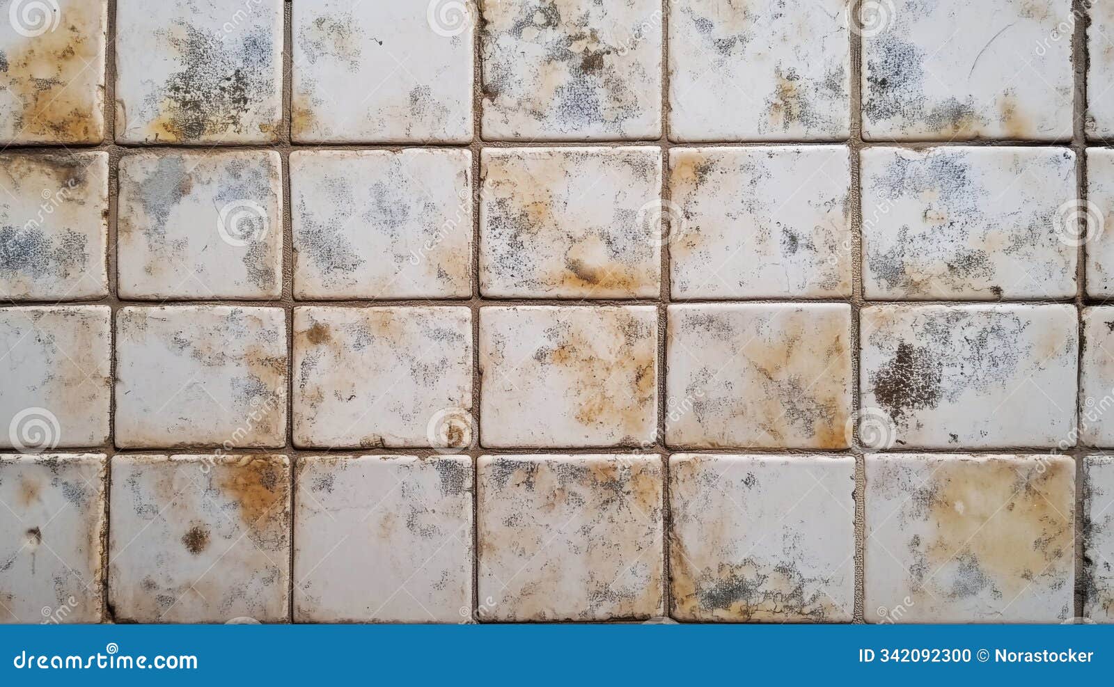 Mold and Mildew on Bathroom Tiles. Stock Photo - Image of white ...
