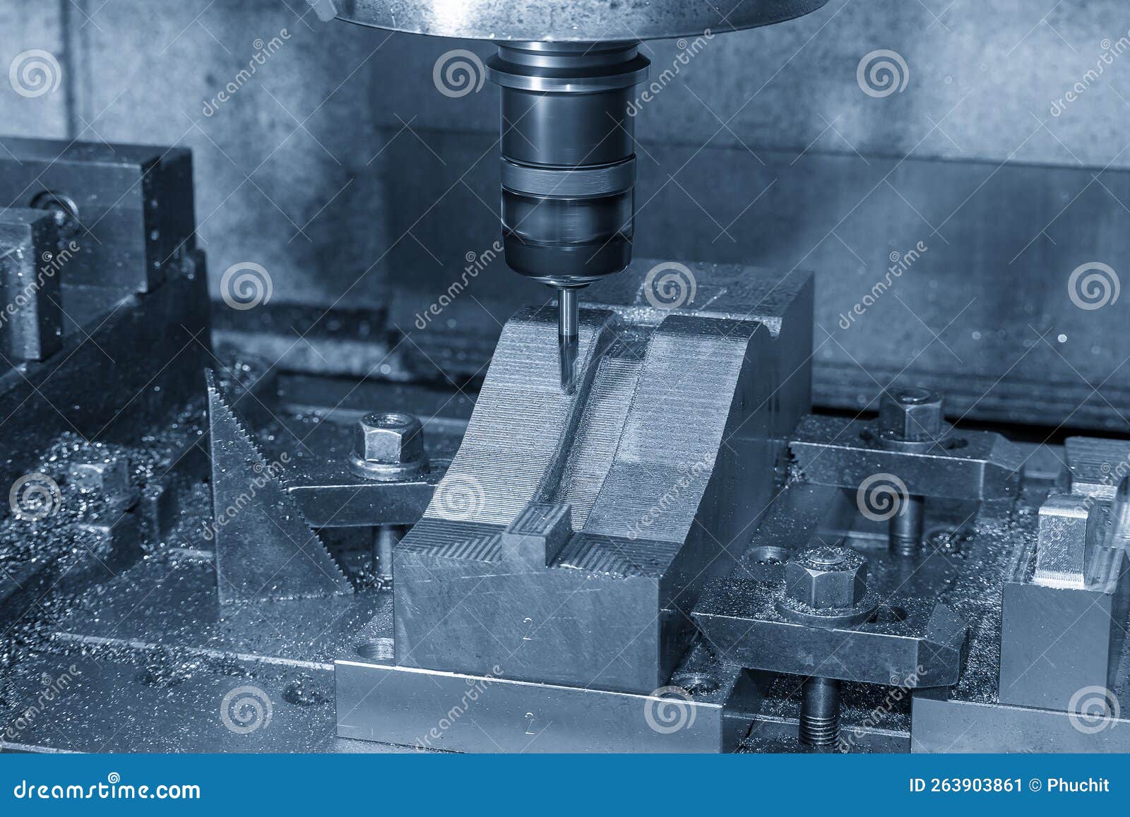 The Mold Parts Cutting Process by Machining Center with Solid Ball End ...