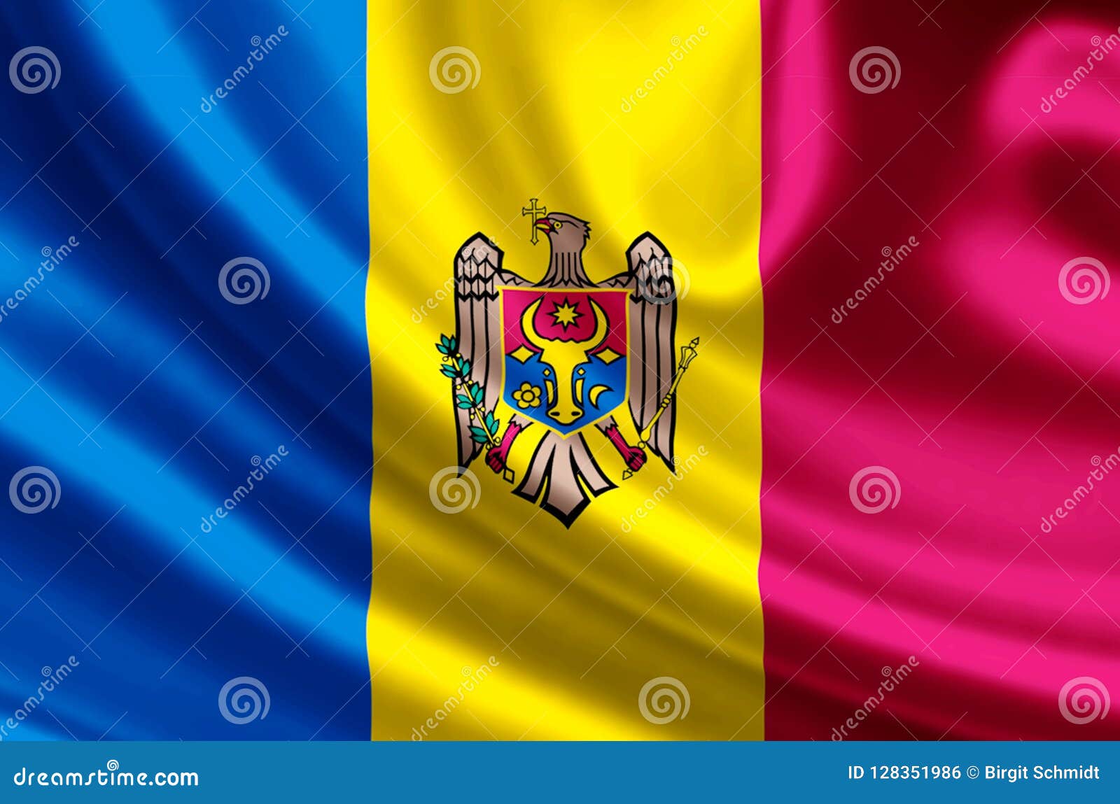 Moldau-Flaggenillustration stock abbildung. Illustration von ...