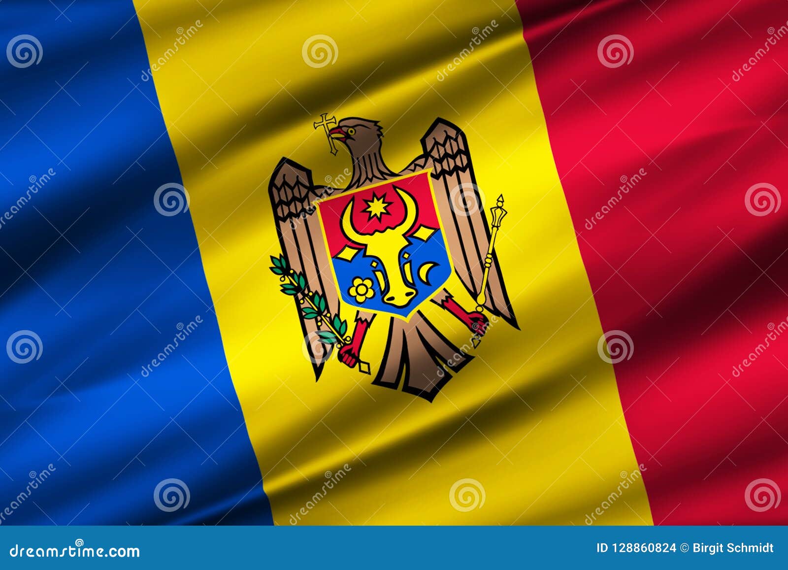 Moldau-Flaggenillustration stock abbildung. Illustration von ...