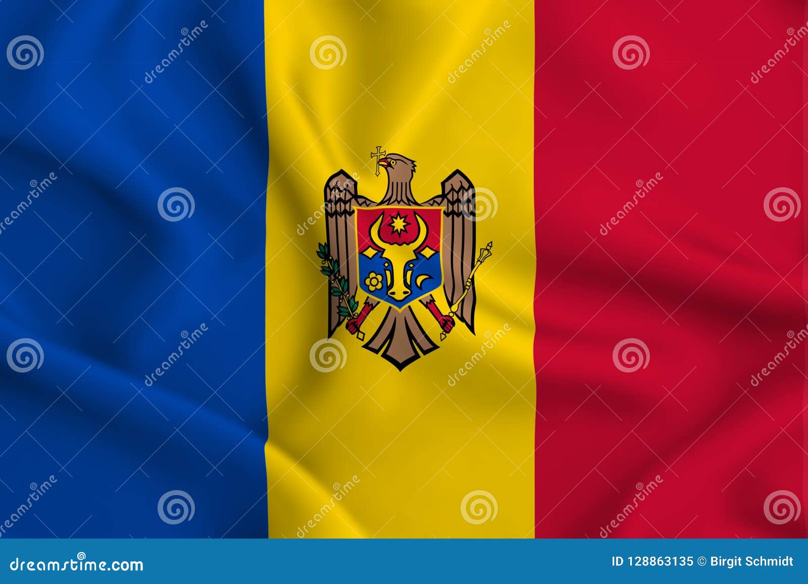 Moldau-Flaggenillustration stock abbildung. Illustration von fahne ...