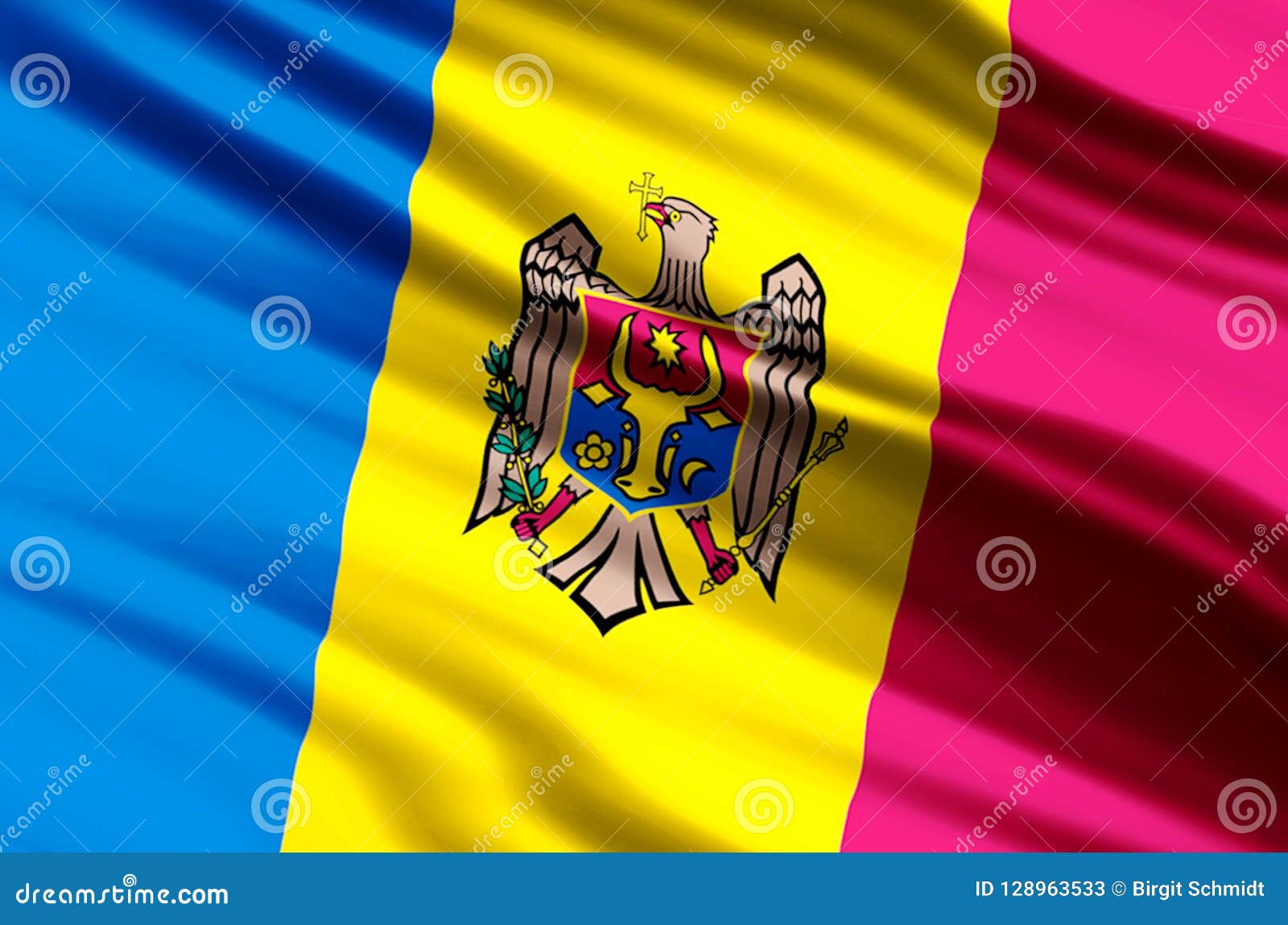 Moldau-Flaggenillustration stock abbildung. Illustration von ...