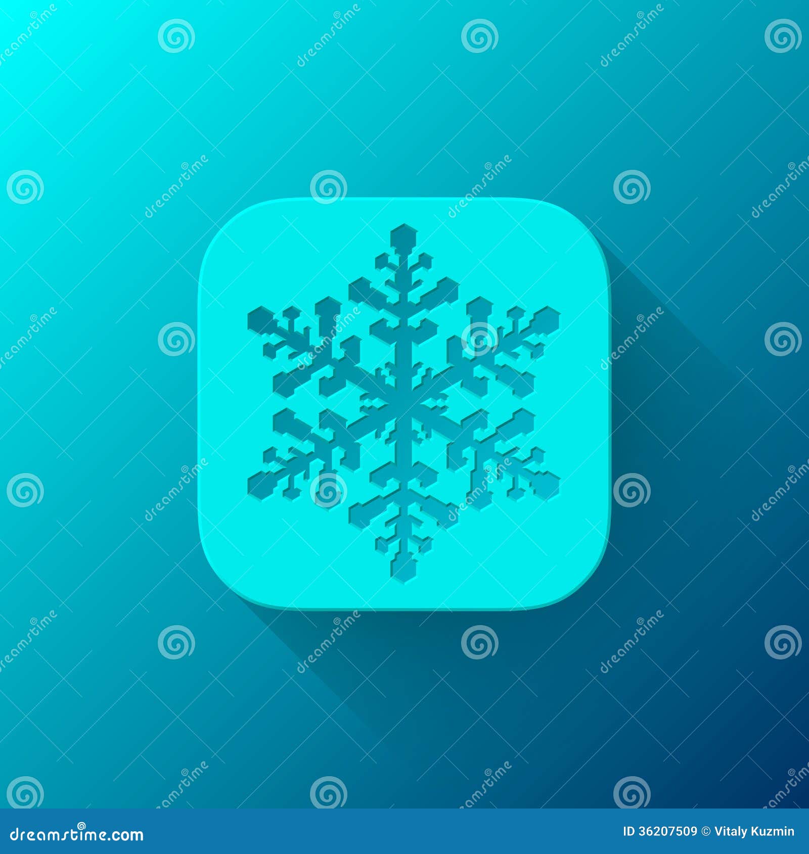 Molde Azul Do ícone Do App Do Sumário Com Floco De Neve Ilustração do ...