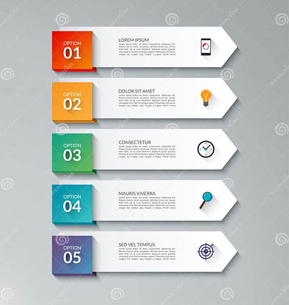 Molde Da Seta De Infographic Com 5 Opções Ilustração do Vetor ...