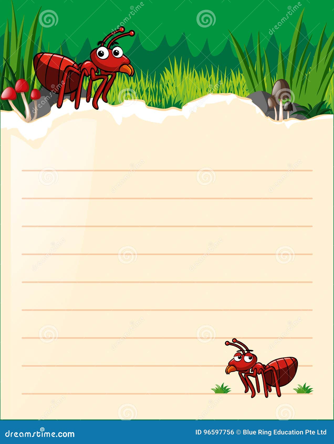 Molde De Papel Com As Duas Formigas Vermelhas Ilustração do Vetor ...