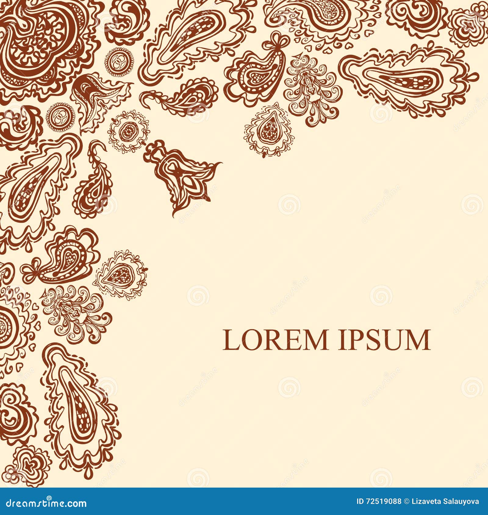 Molde Do Cartão De Mehendi Do Vetor Ilustração do Vetor - Ilustração de ...