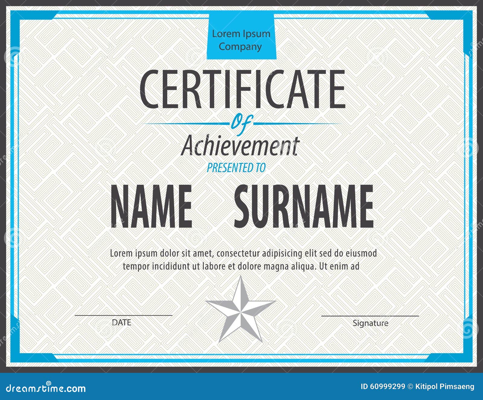 Molde Do Certificado, Diploma, Tamanho Da Letra Ilustração do Vetor ...