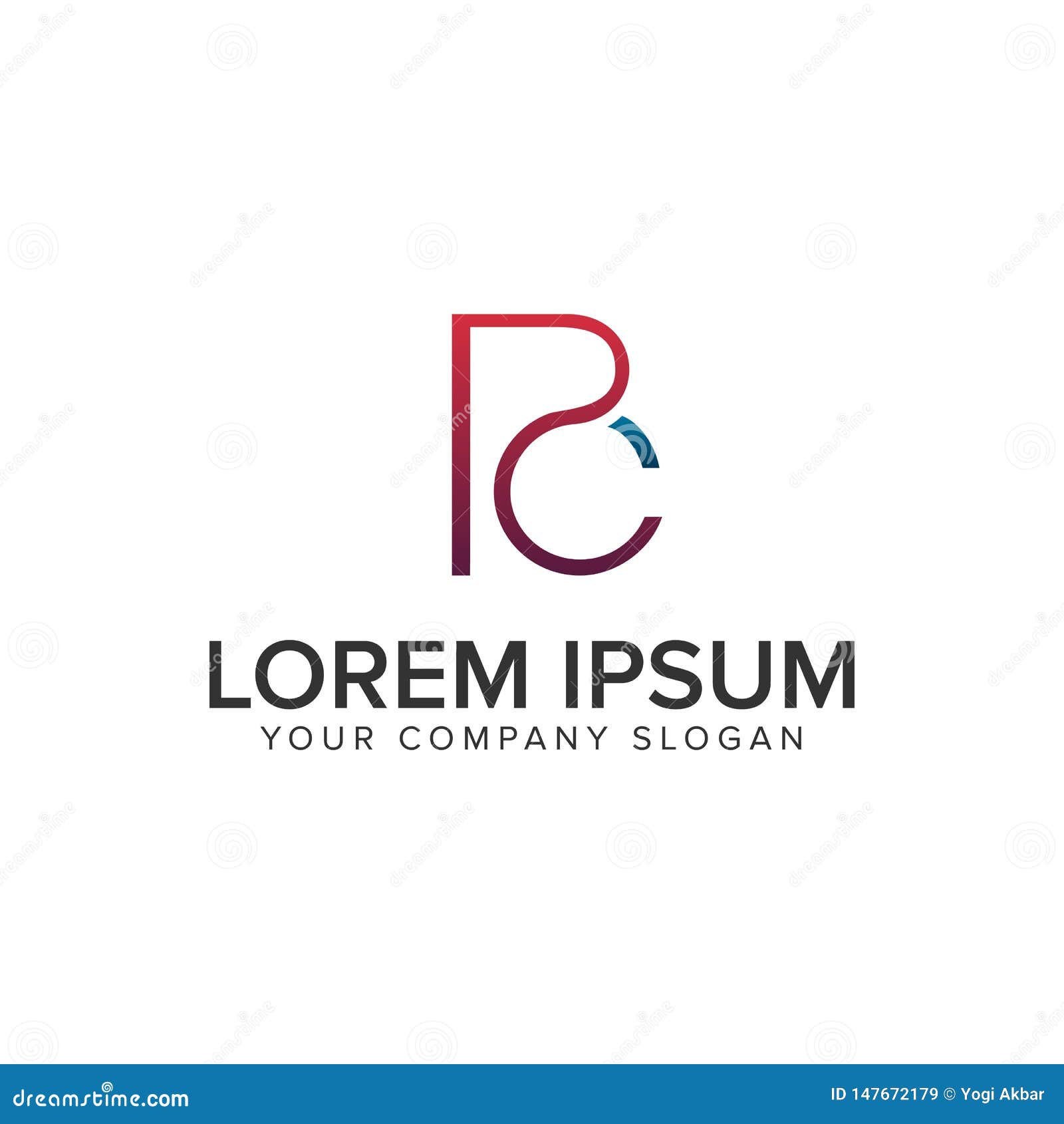 Molde Do Conceito De Projeto Do Logotipo Da Letra R E Do C Inteiramente ...