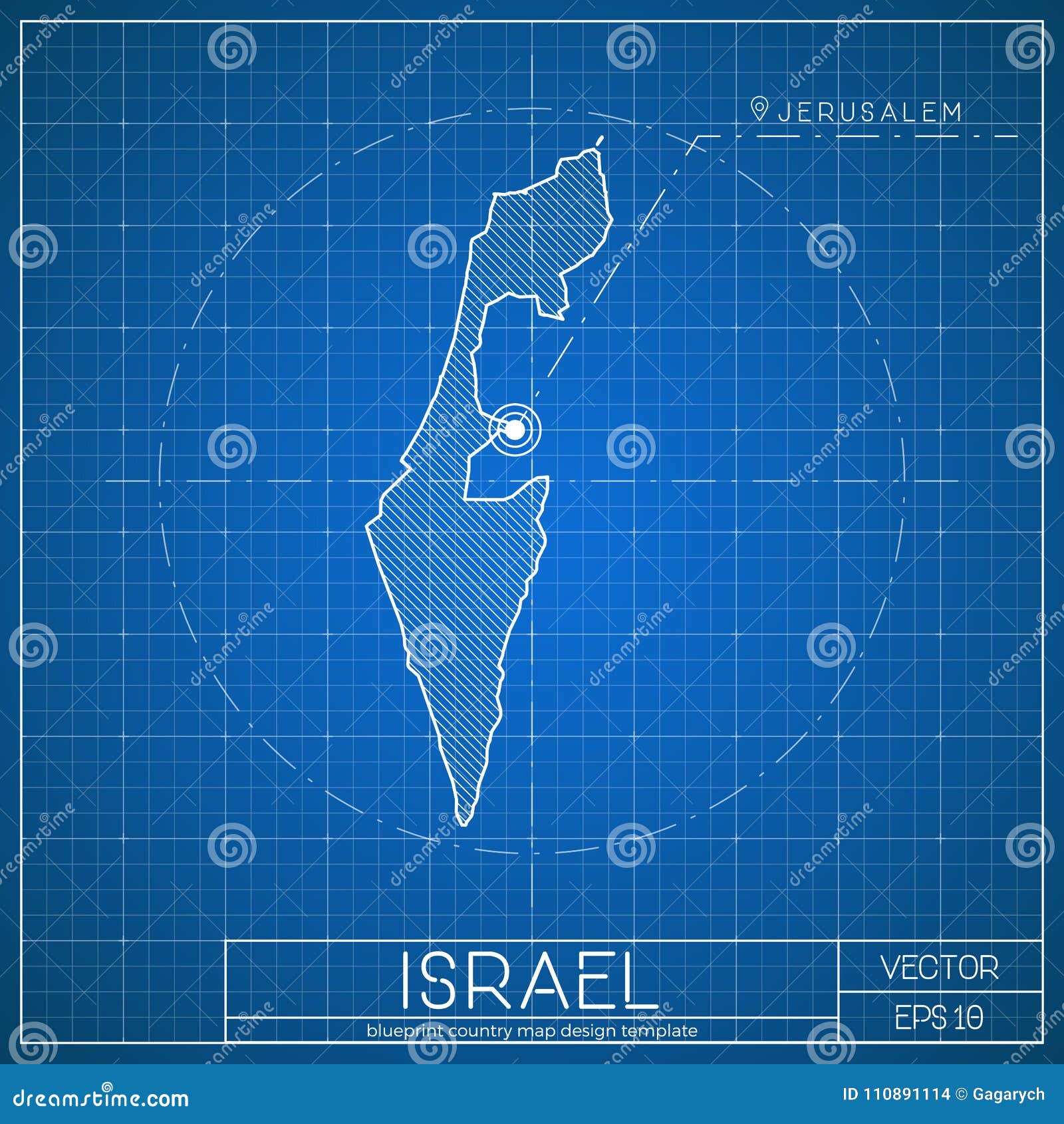 Molde Do Mapa Do Modelo De Israel Com Capital Ilustração do Vetor ...