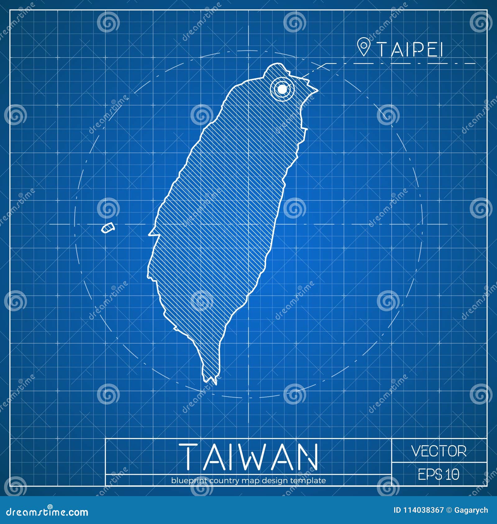 Molde Do Mapa Do Modelo De Taiwan Com Capital Ilustração do Vetor ...
