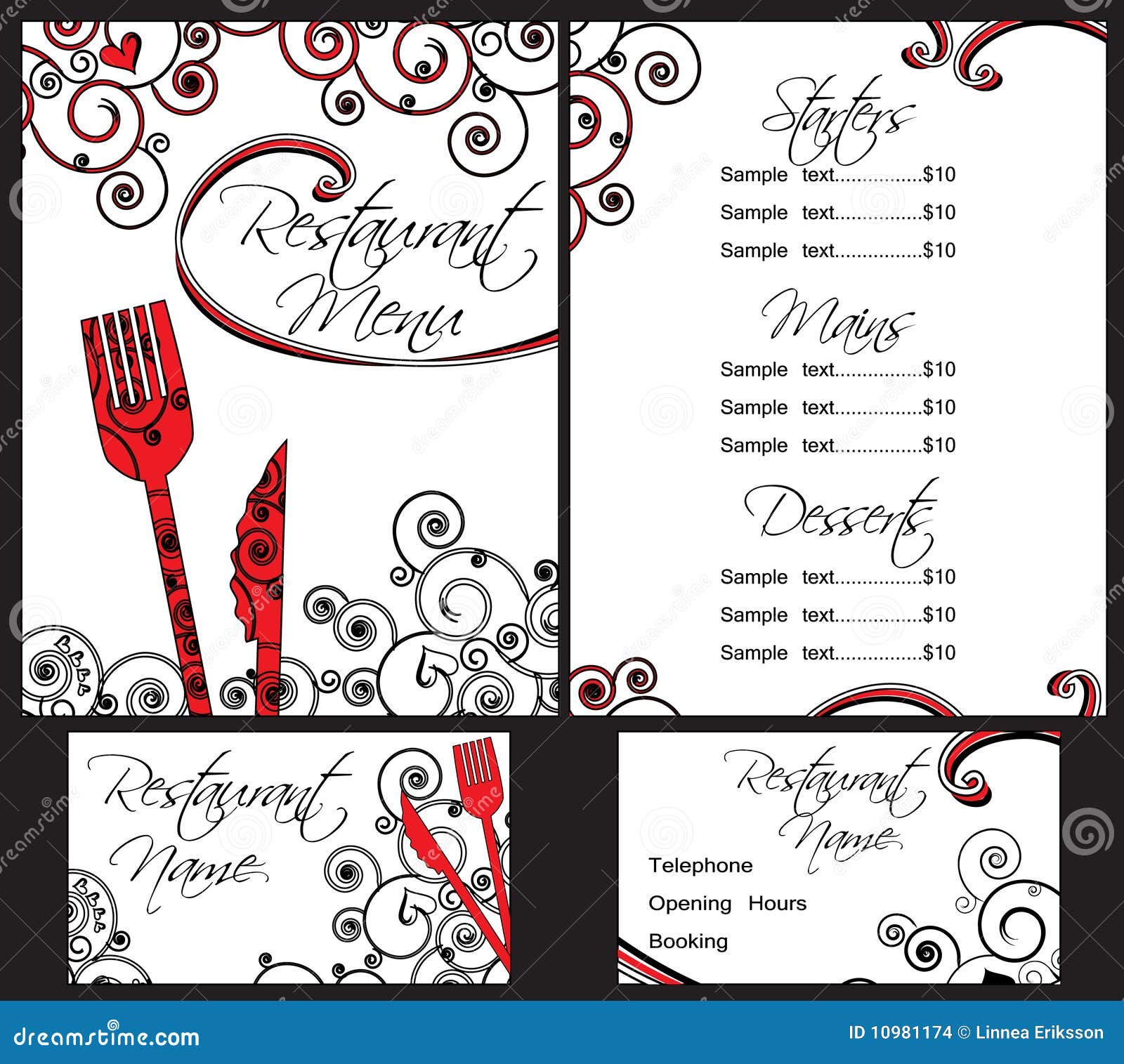 Molde Do Menu Do Restaurante Ilustração do Vetor - Ilustração de ...