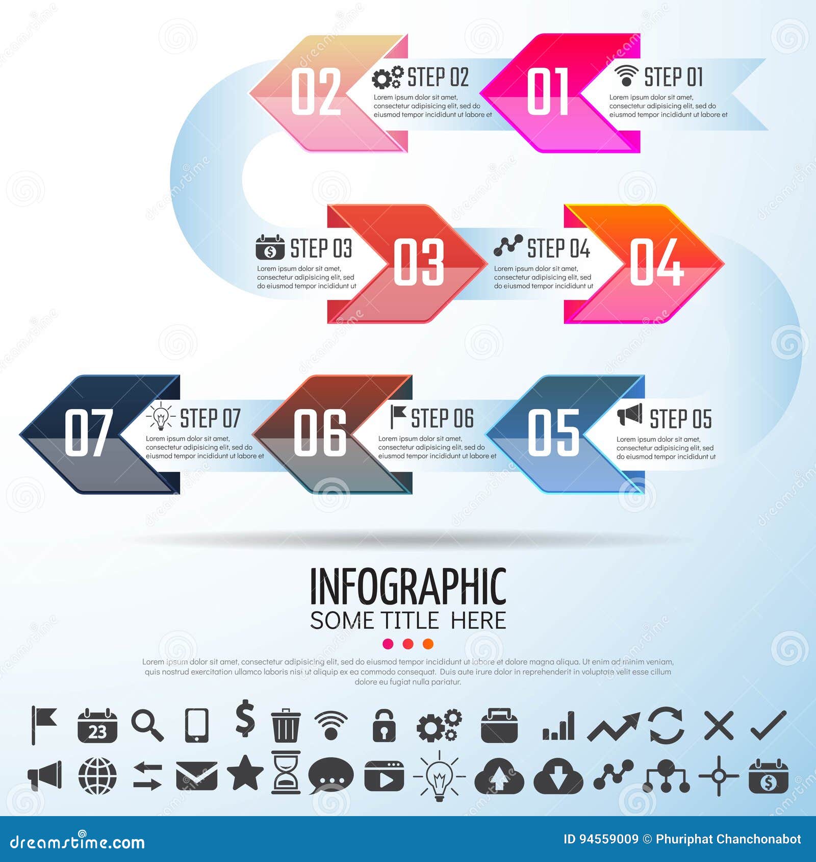 Molde Do Projeto De Infographics Da Seta Ilustração do Vetor ...