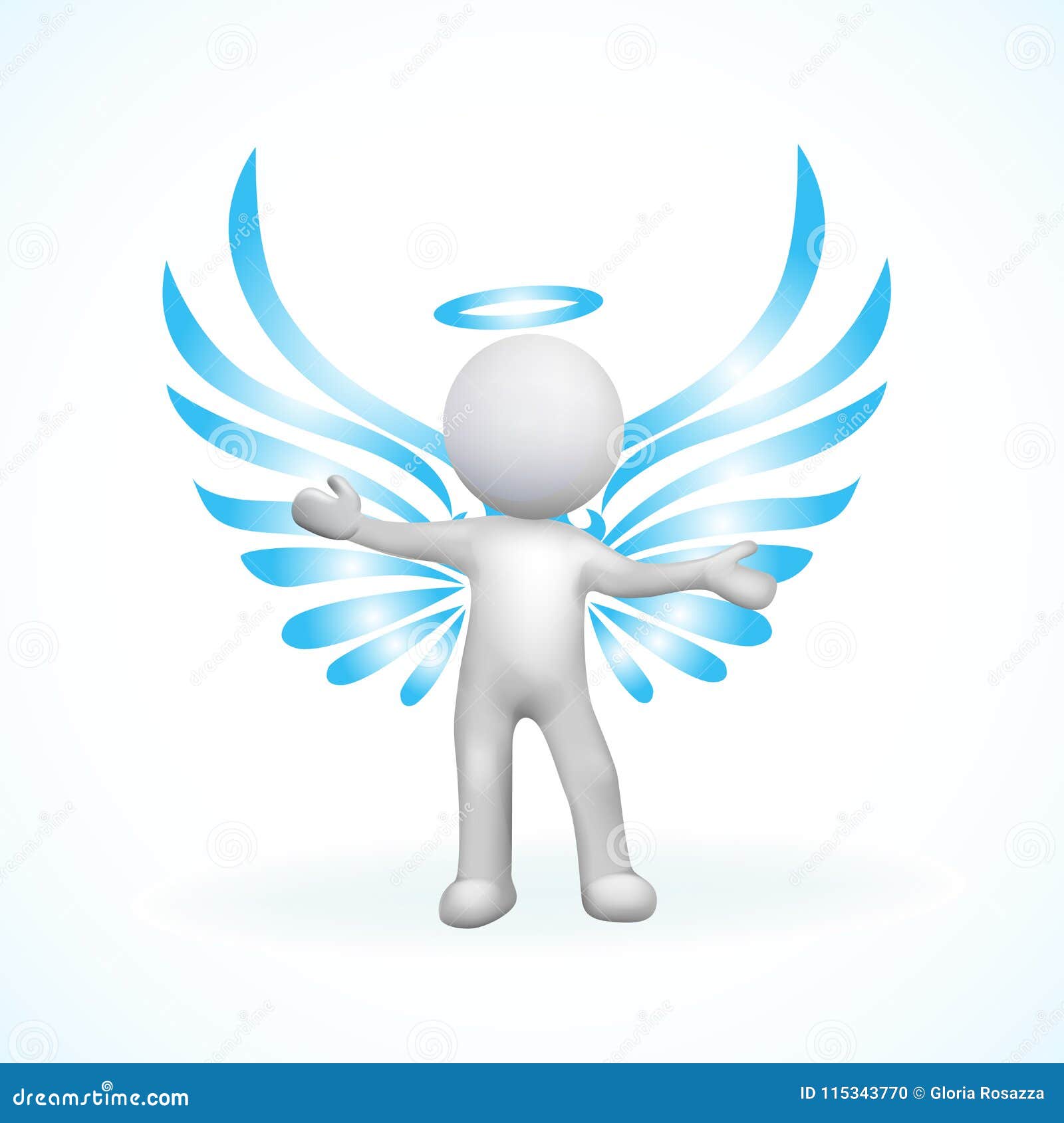 Molde Do Vetor Da Imagem Do Logotipo Do Anjo 3D Ilustração do Vetor ...