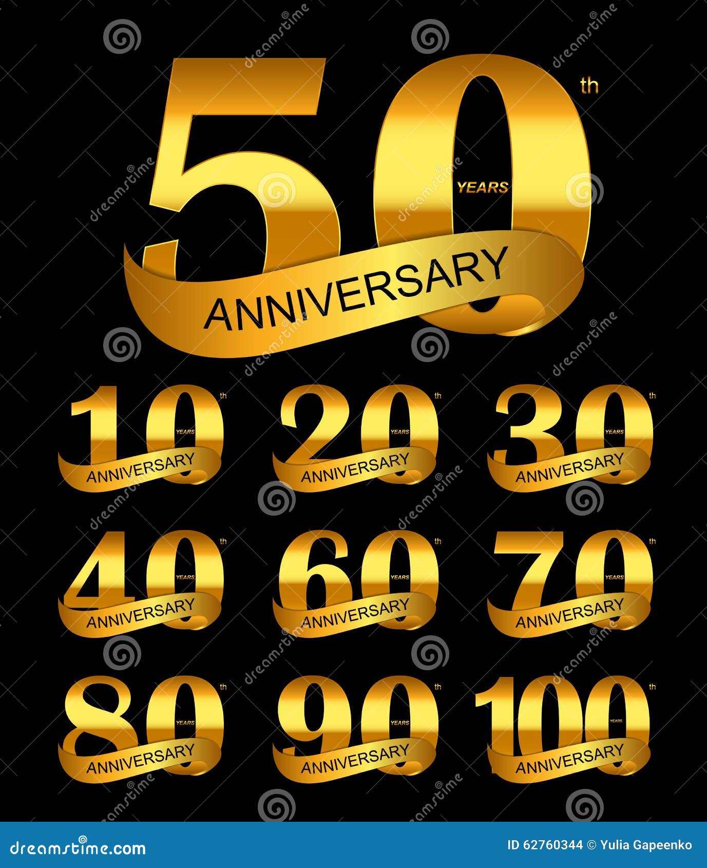 Molde Logo Set Anniversary Vetora Illustration Ilustração do Vetor ...