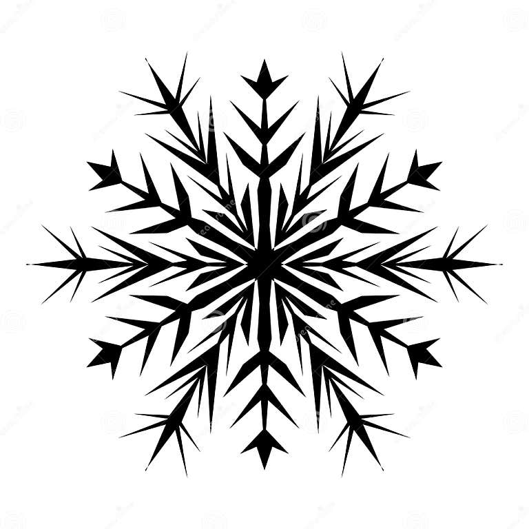 Molde Simples Do Floco De Neve Ilustração do Vetor - Ilustração de ...