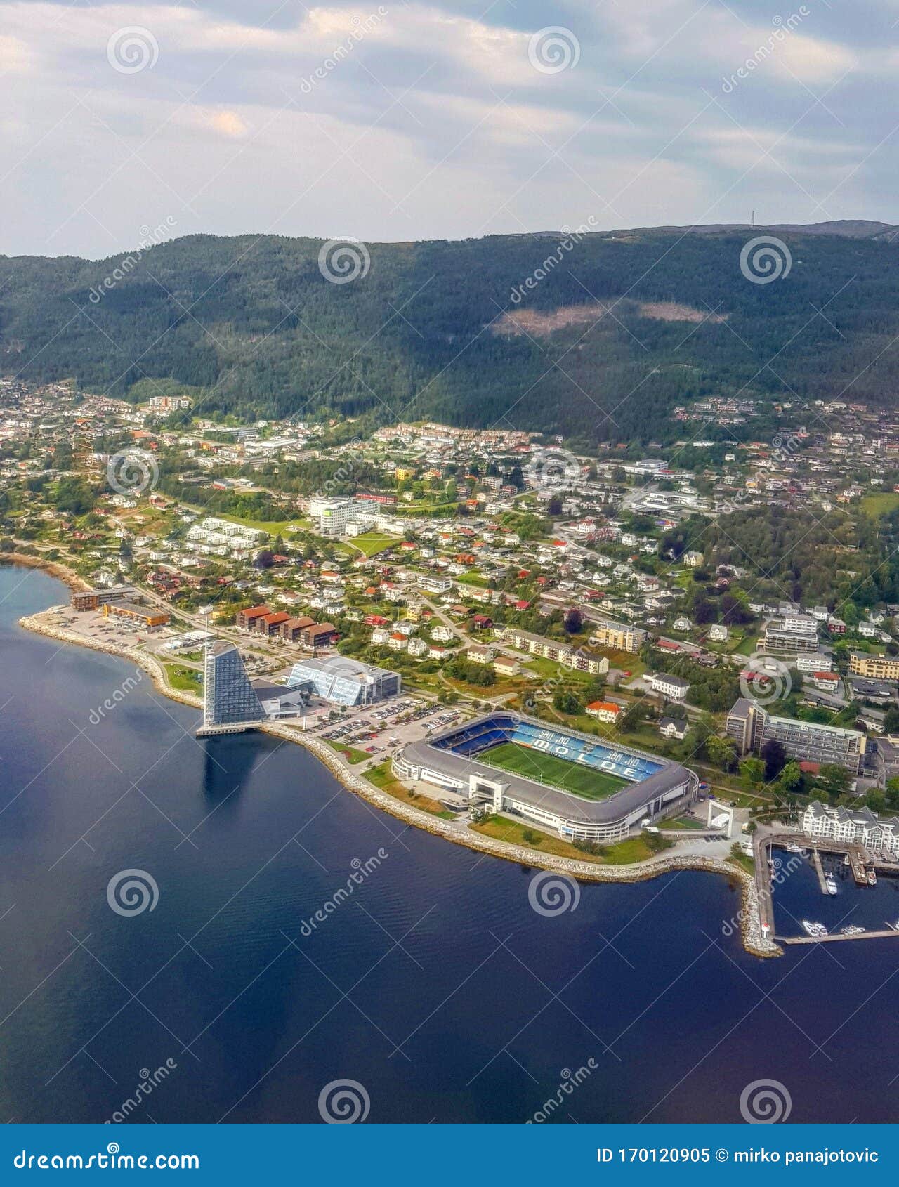 Molde stadium airshot editorial image. Image of birdeye - 170120905