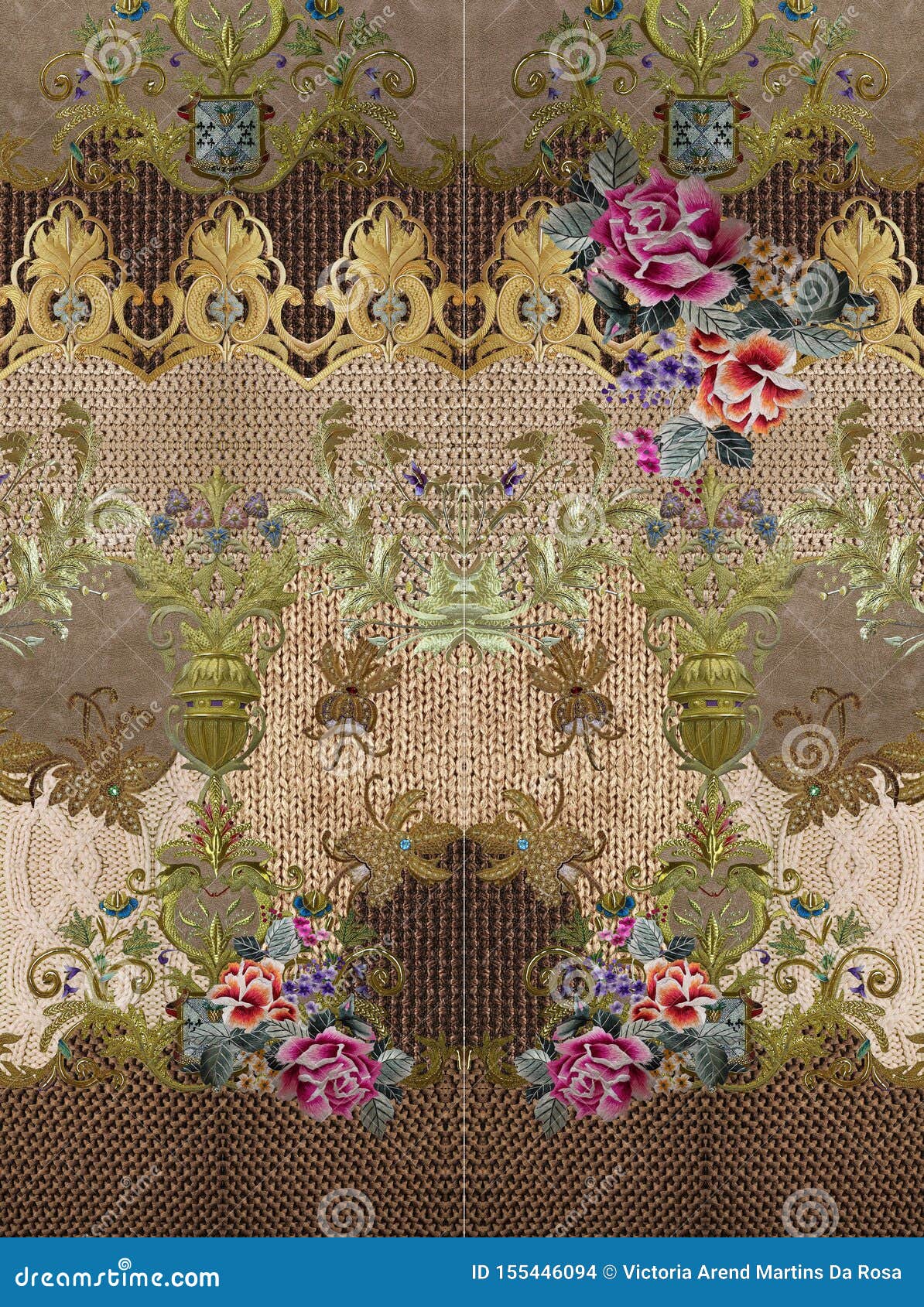 Embroidery Gold Flowers Texture Elegant Stock Photo - Image of abstract ...