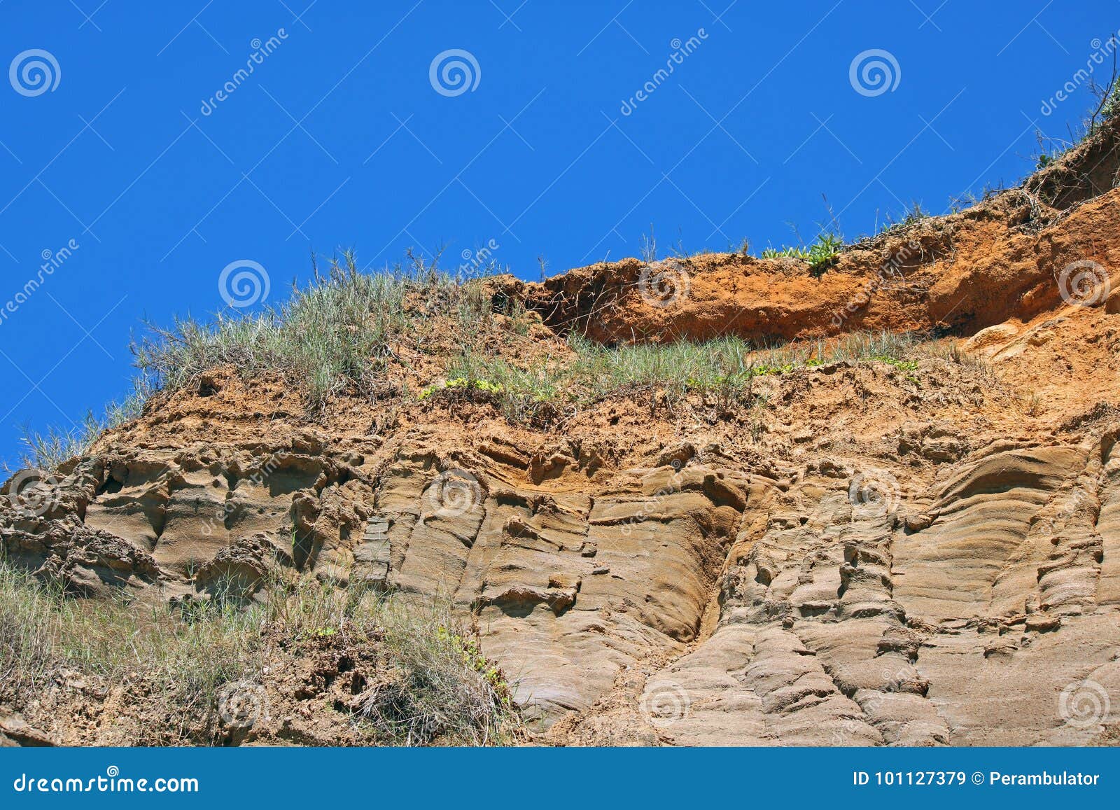 SANDY BLUFF with MOULDED ROCK FORMATION Stock Image - Image of surface ...