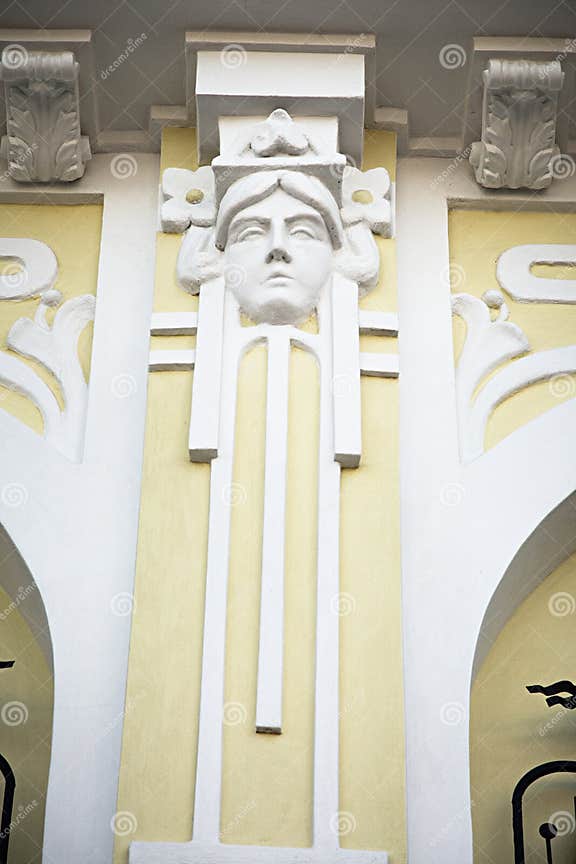 Molding in the Form of a Face on the Facade of Building Stock Photo ...