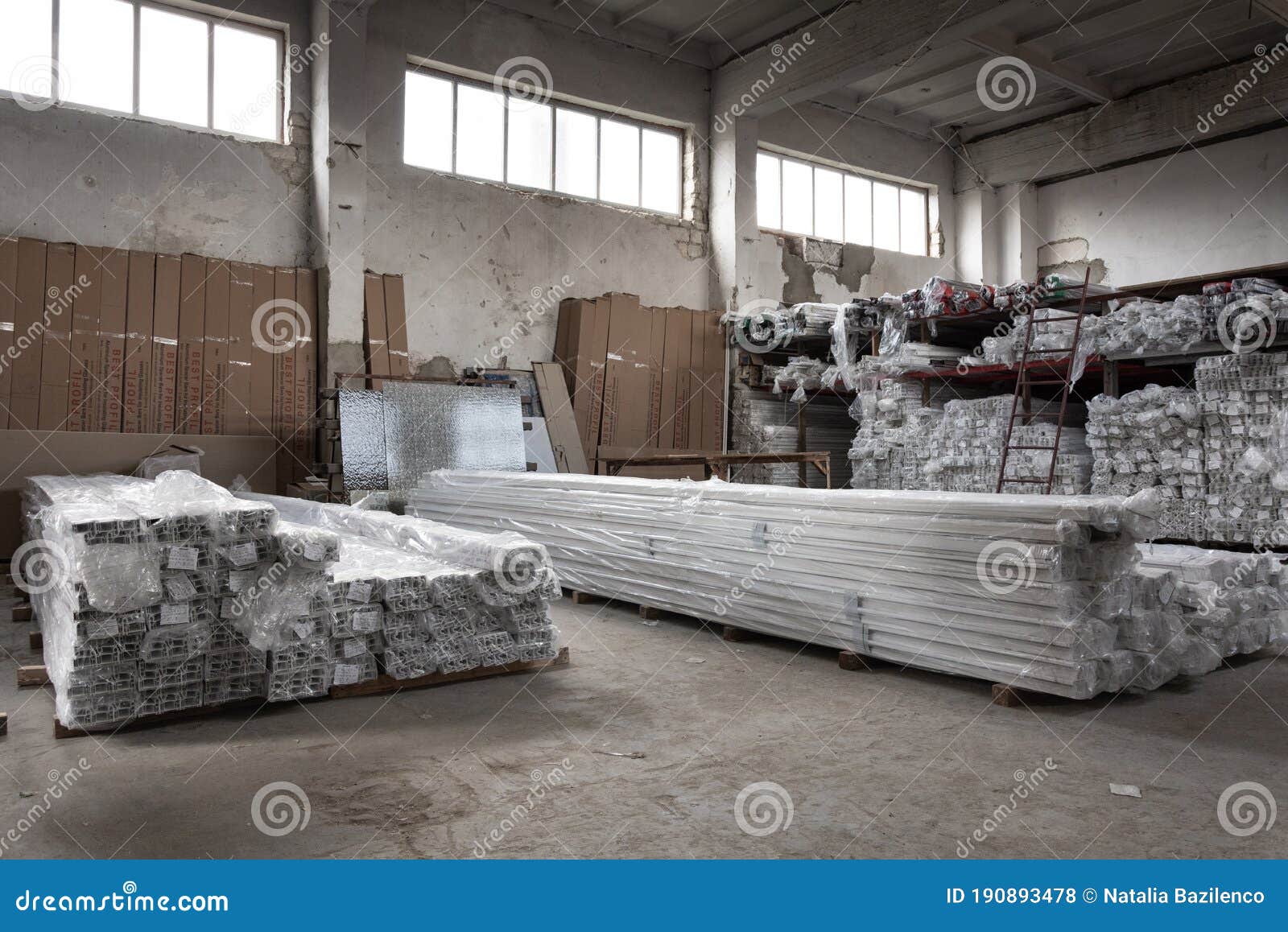 Moldova, Bender - May 18, 2019: Warehouse of Pvc Profiles for the ...
