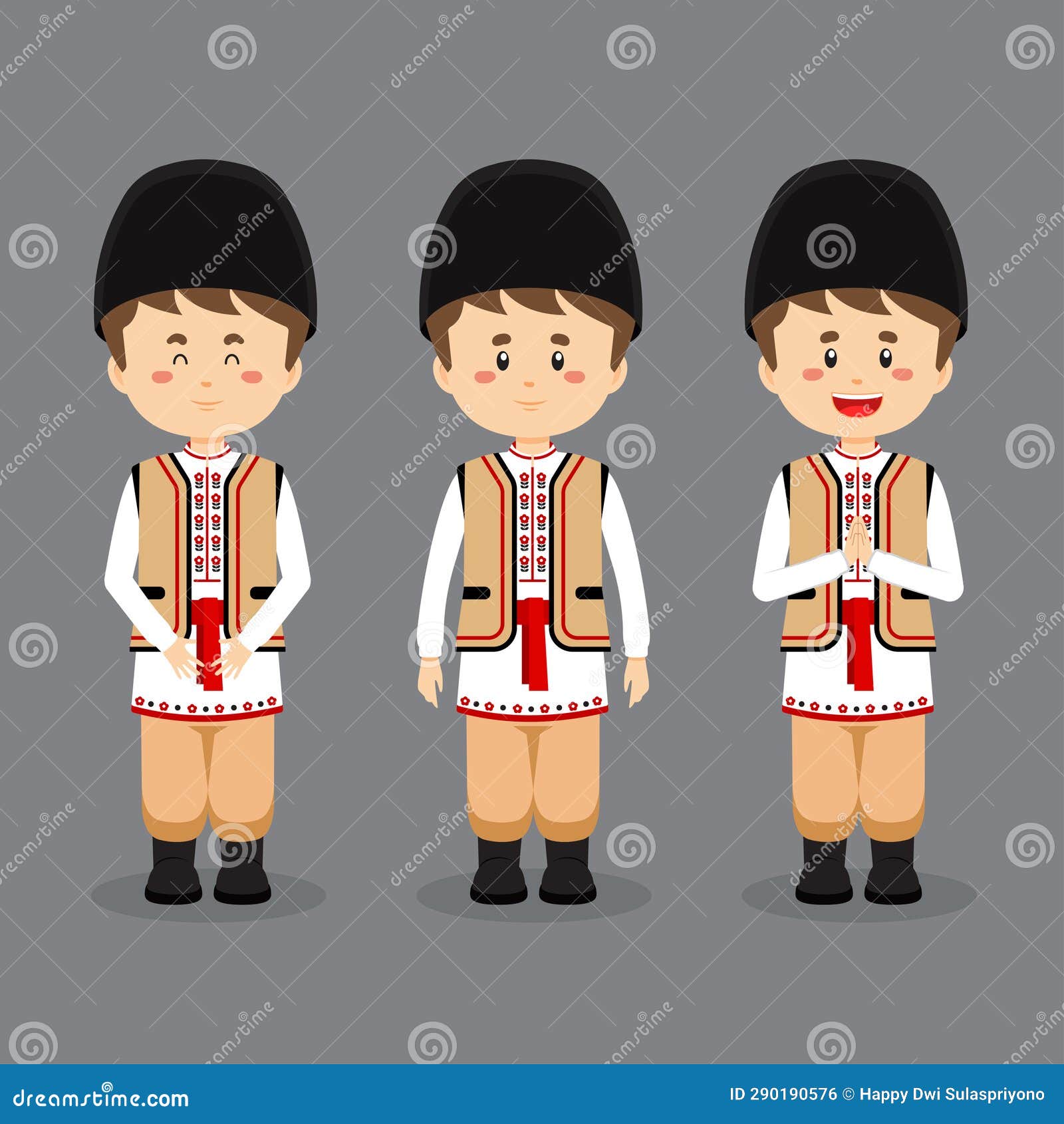 Moldova Character with Various Expression Stock Vector - Illustration ...