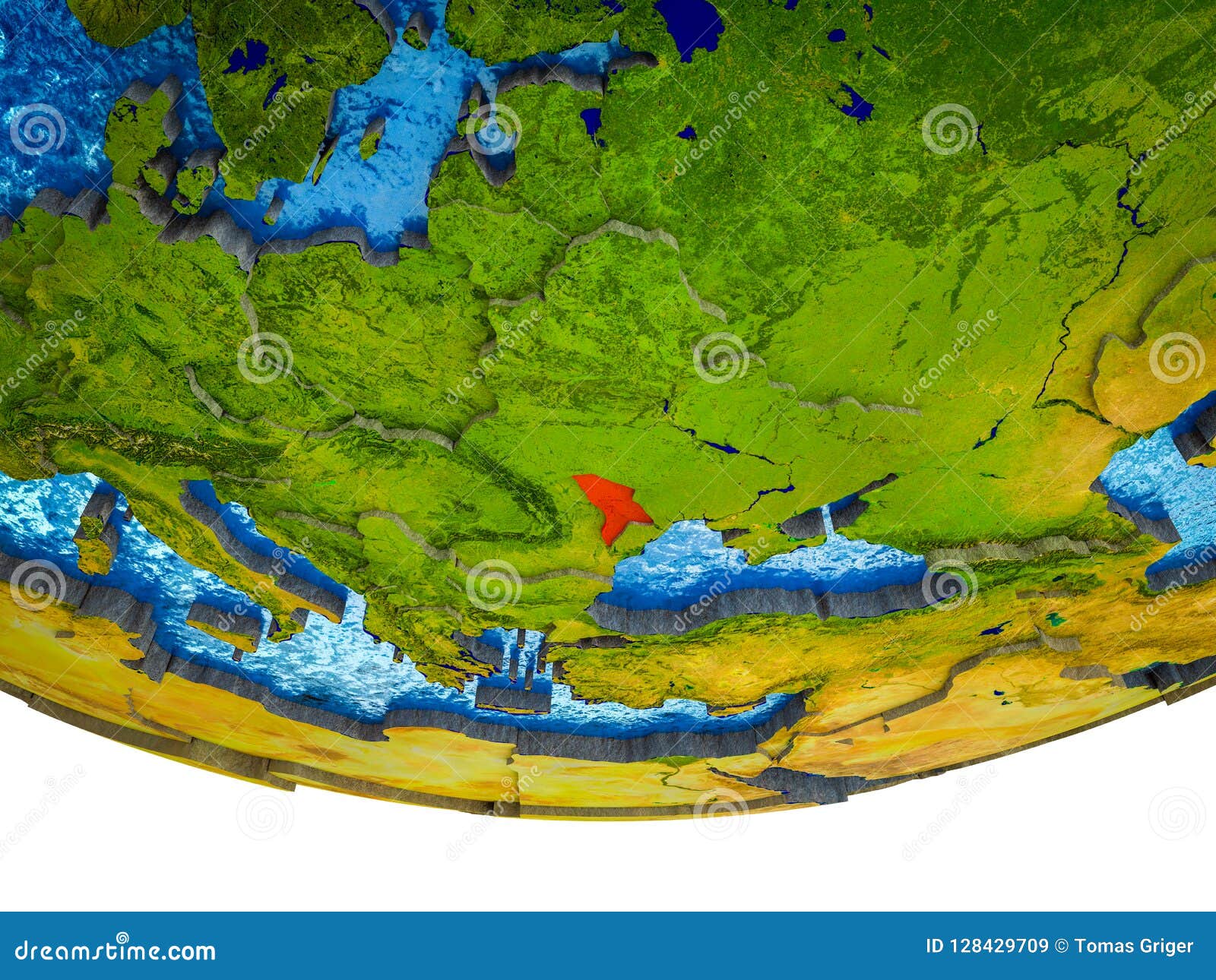 Moldova on 3D Earth stock image. Image of earth, europe - 128429709