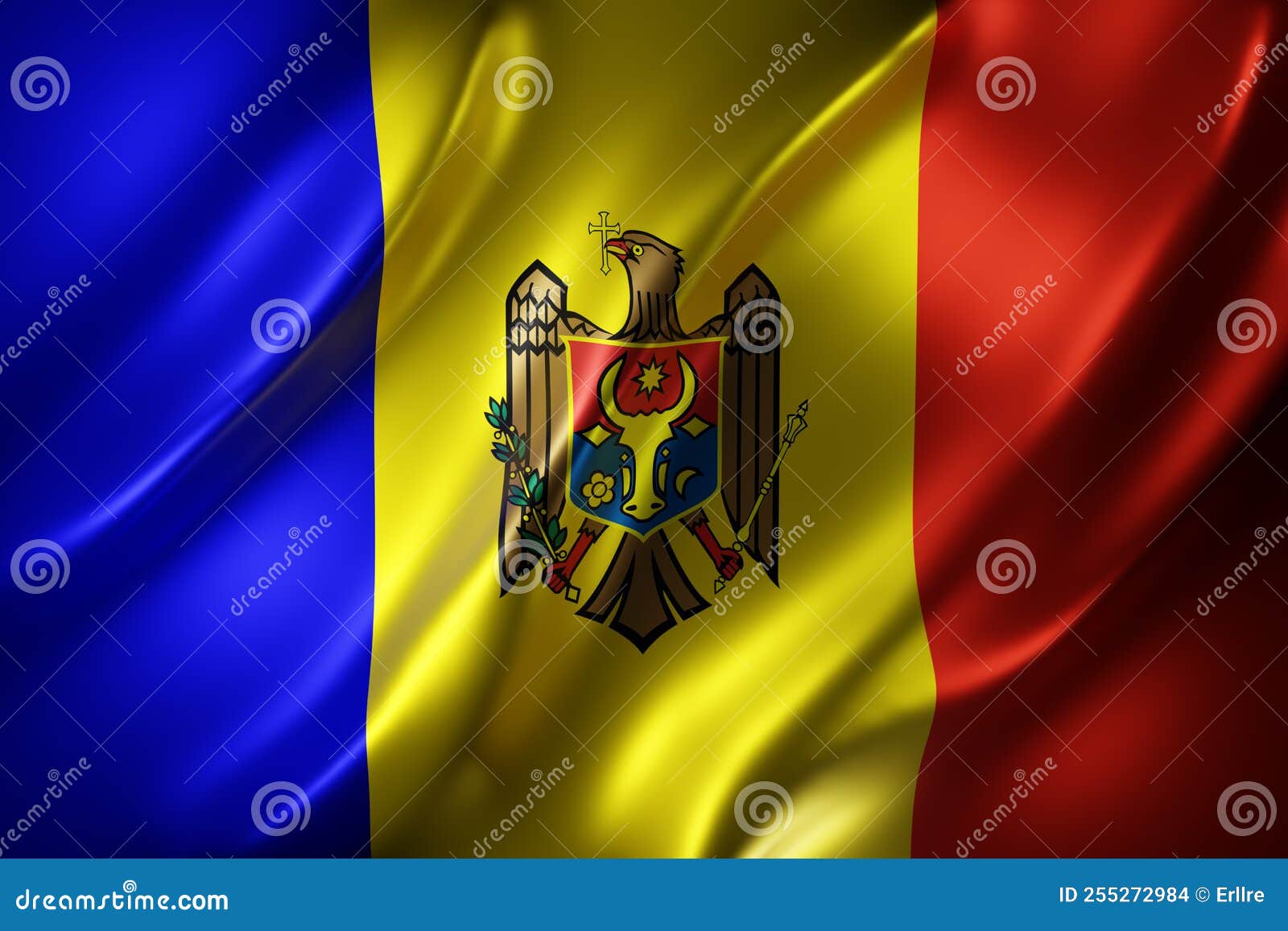 Moldova 3d flag stock illustration. Illustration of patriotism - 255272984