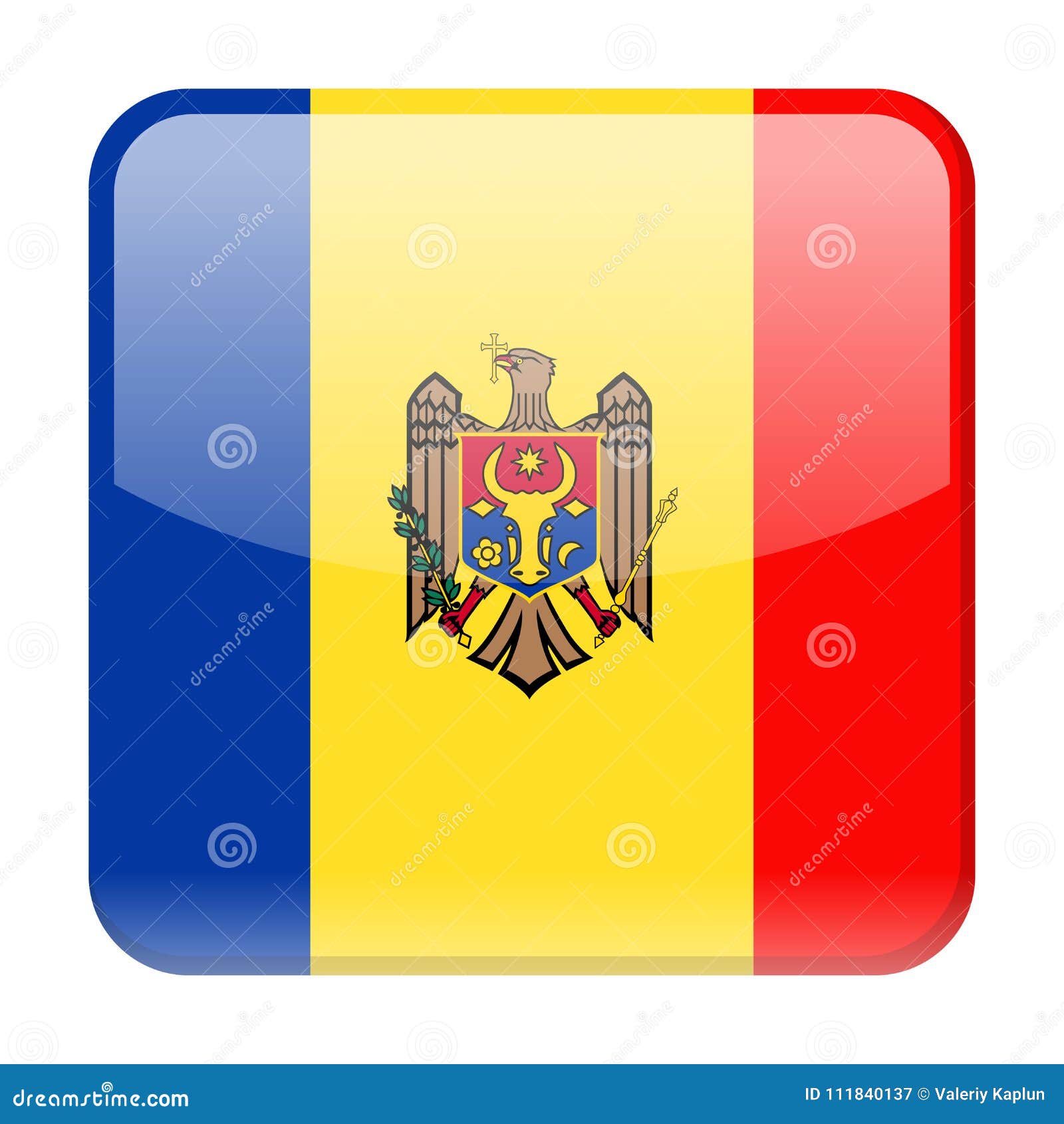 Moldova Flag Vector Square Icon Stock Illustration - Illustration of ...