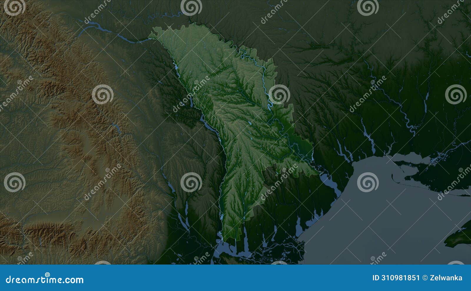 Moldova Highlighted. Physical Stock Illustration - Illustration of ...
