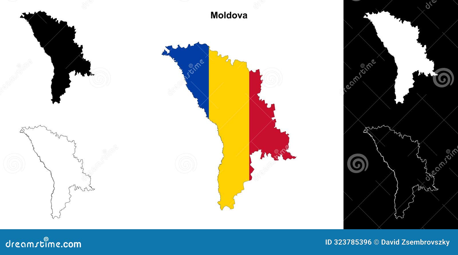 Moldova outline map stock illustration. Illustration of boundaries ...