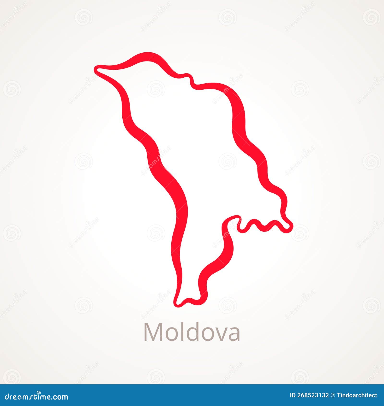 Moldova - Outline Map stock vector. Illustration of shape - 268523132