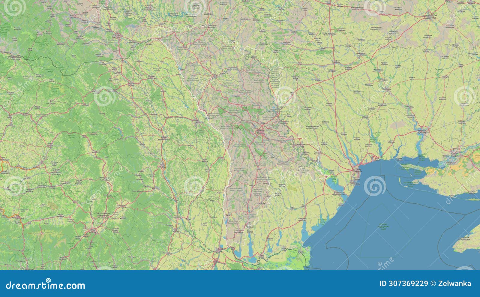 Moldova Outlined. Topo German Stock Illustration - Illustration of ...
