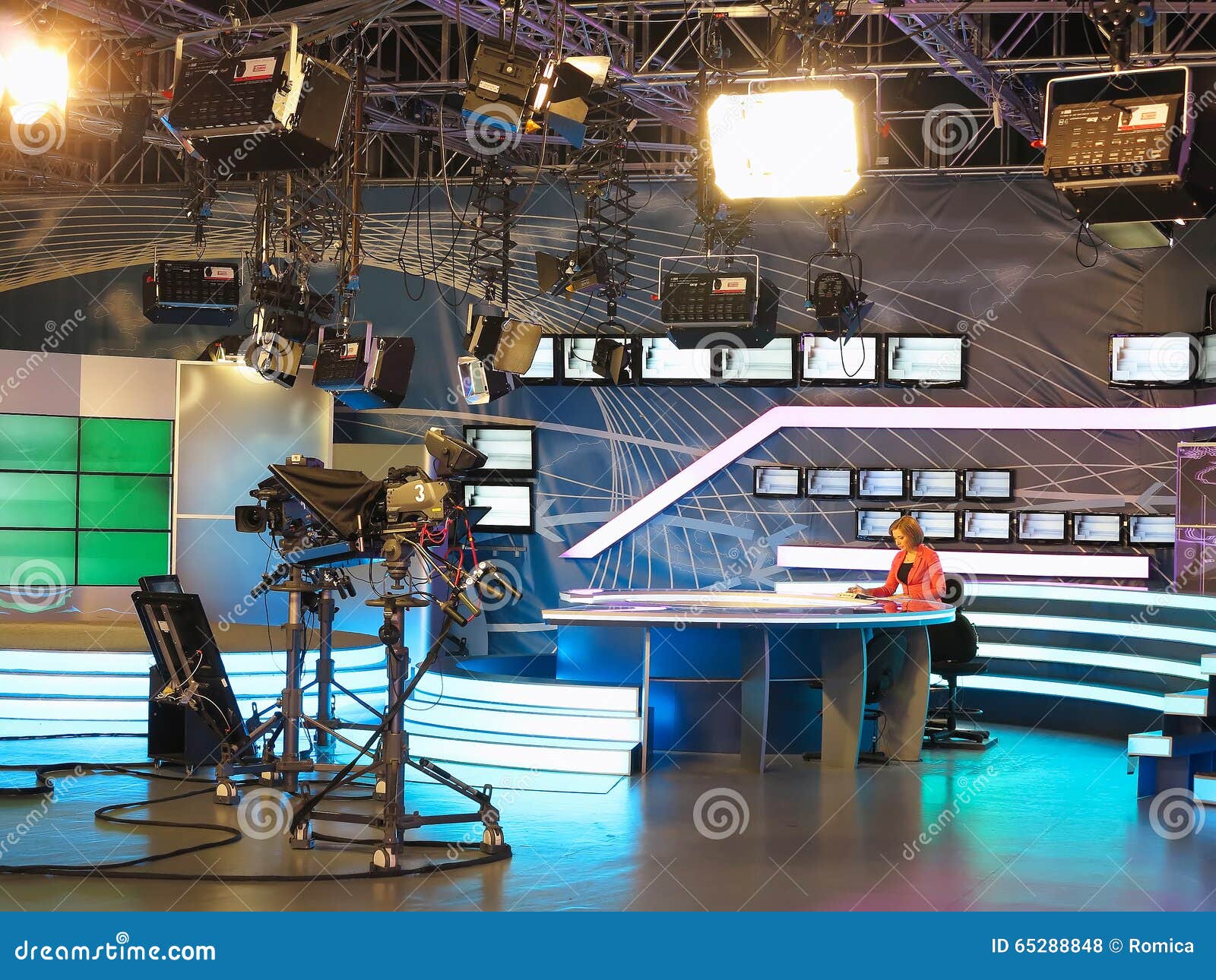 TV News Studio Setup - Television Interior Stock Image | CartoonDealer ...