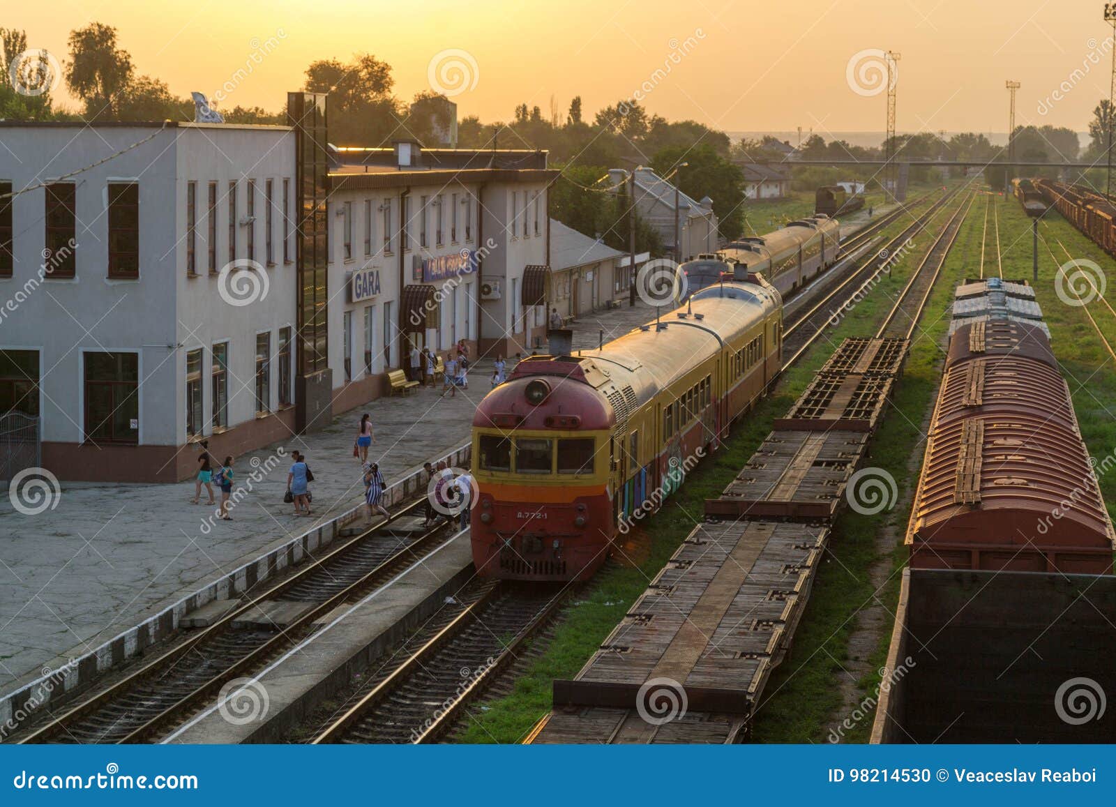Moldova Railway Station Diesel Train in Graffity Editorial Image ...