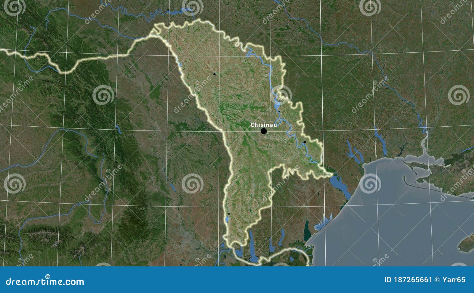 Moldova - Satellite. Composition, Borders Stock Illustration ...