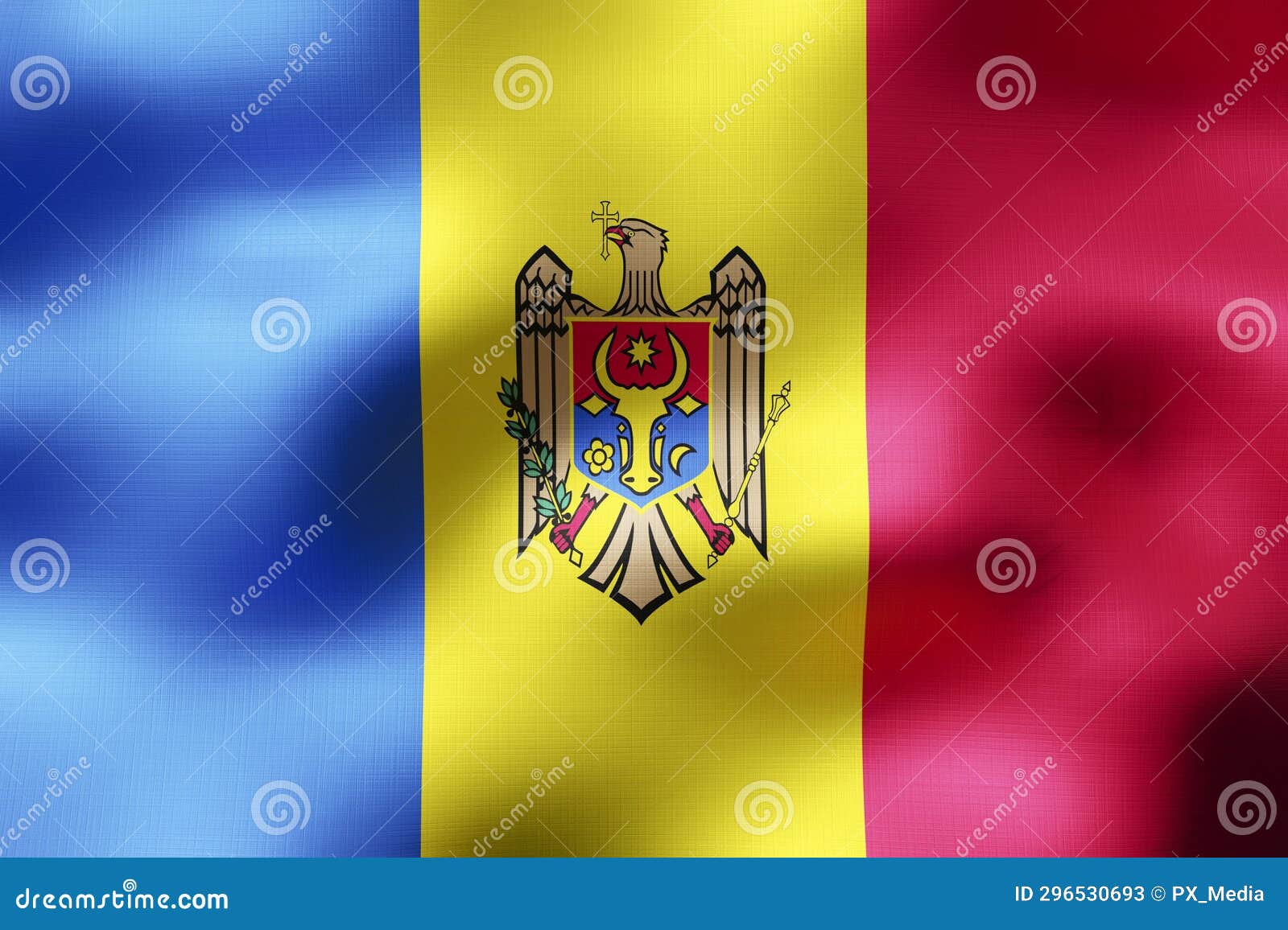 Moldova - Textile Flag - 3d Illustration Stock Illustration ...