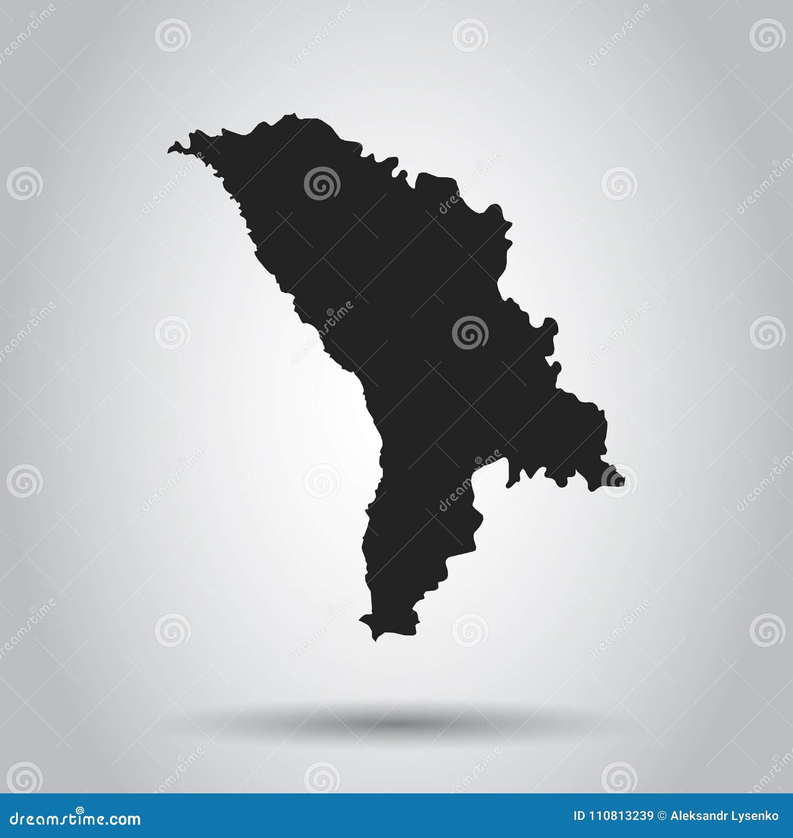 Moldova Vector Map Isolated On White Background. High-Detailed Black ...