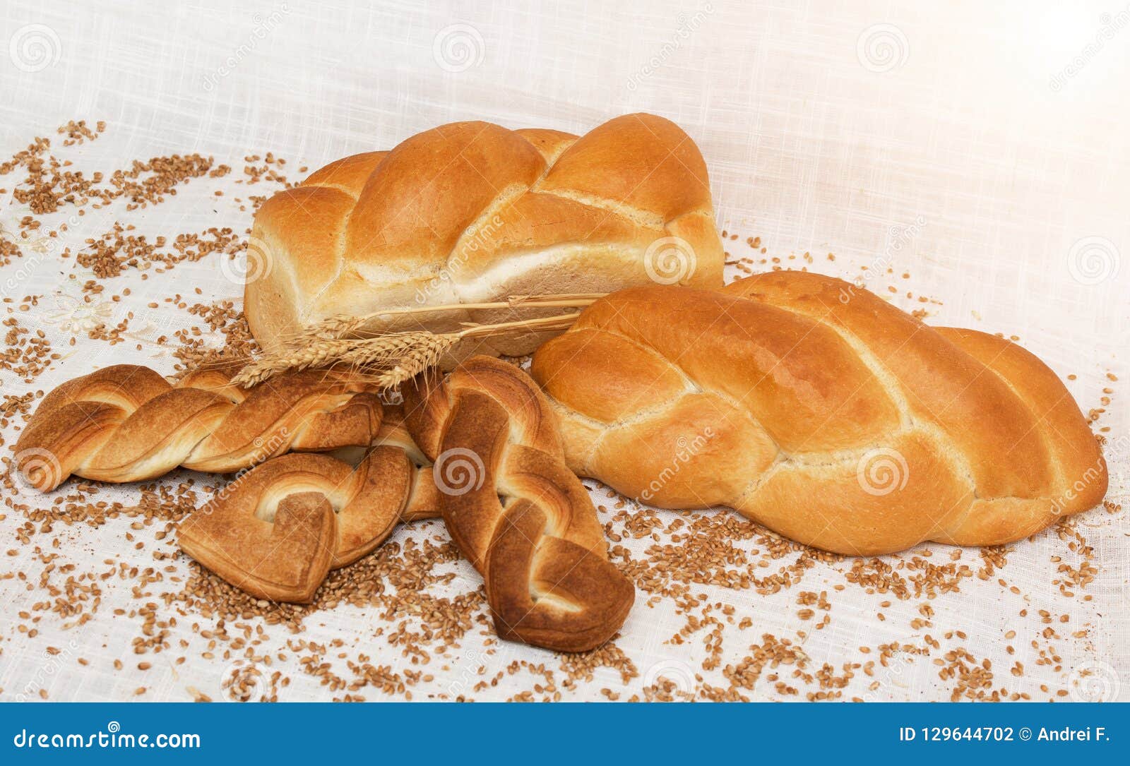 Moldovan Assorted Bread Isolated on White Background. Covered with ...